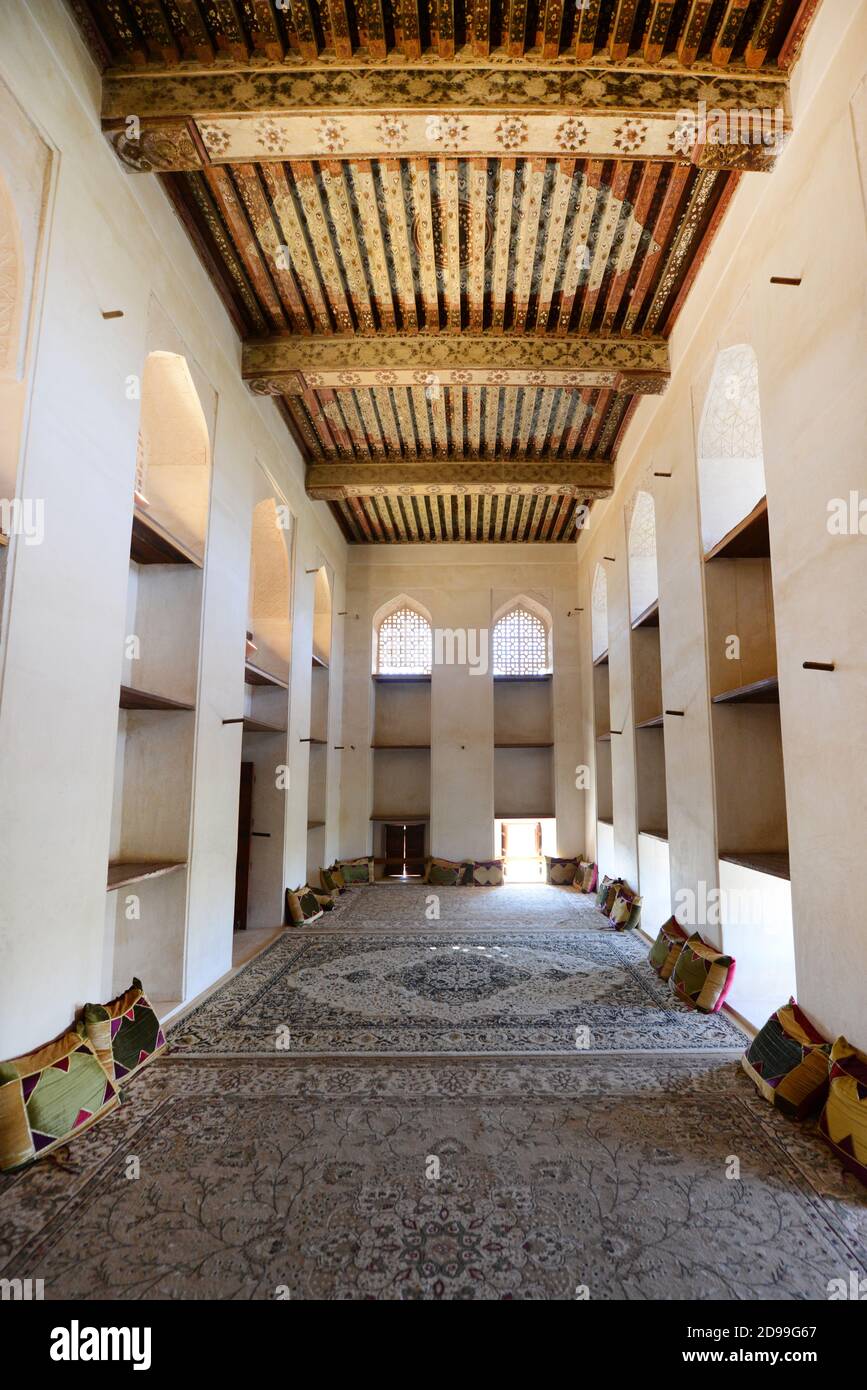 The beautiful interior of the Jibreen castle in Oman Stock Photo - Alamy