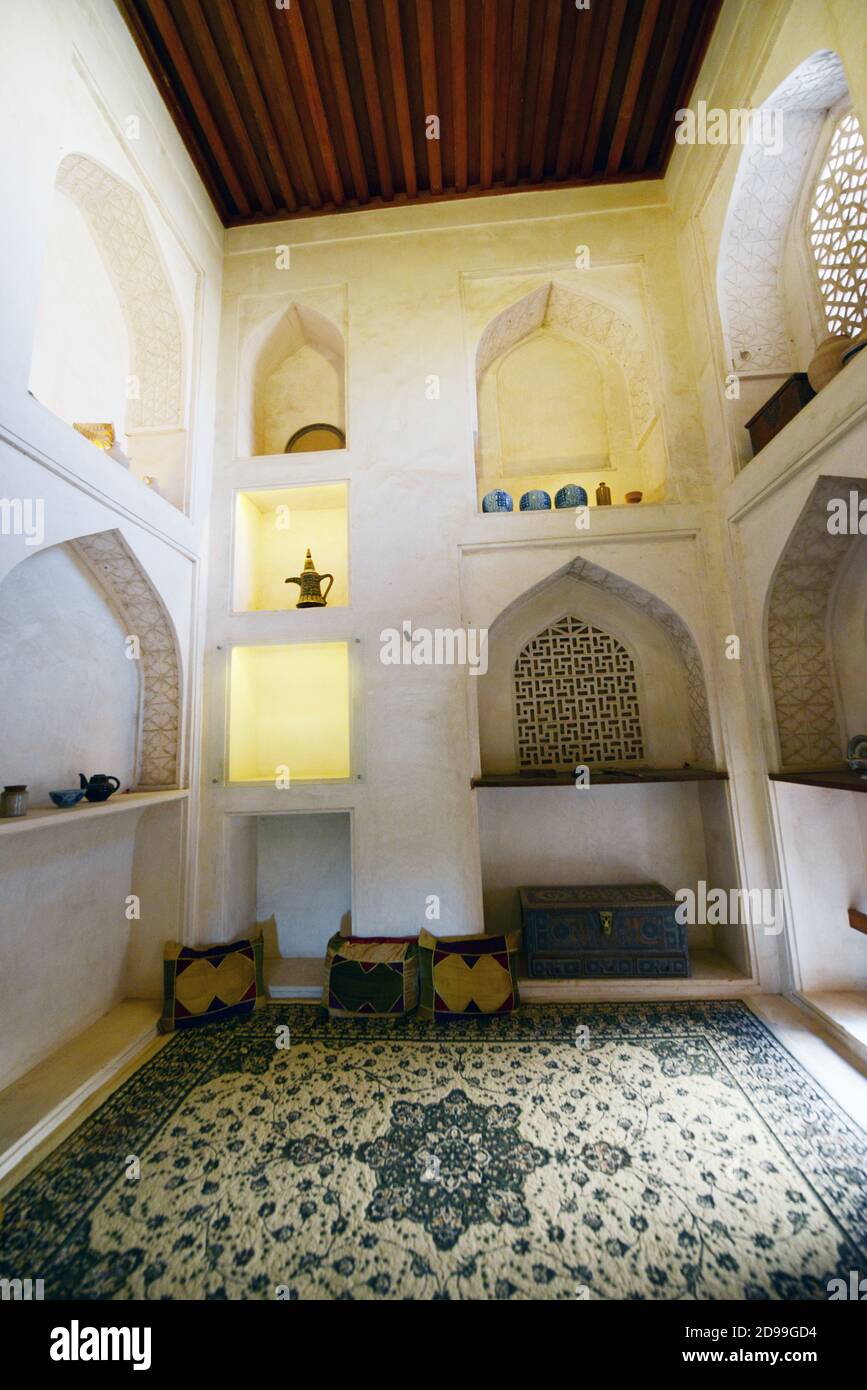 The beautiful interior of the Jibreen castle in Oman Stock Photo - Alamy