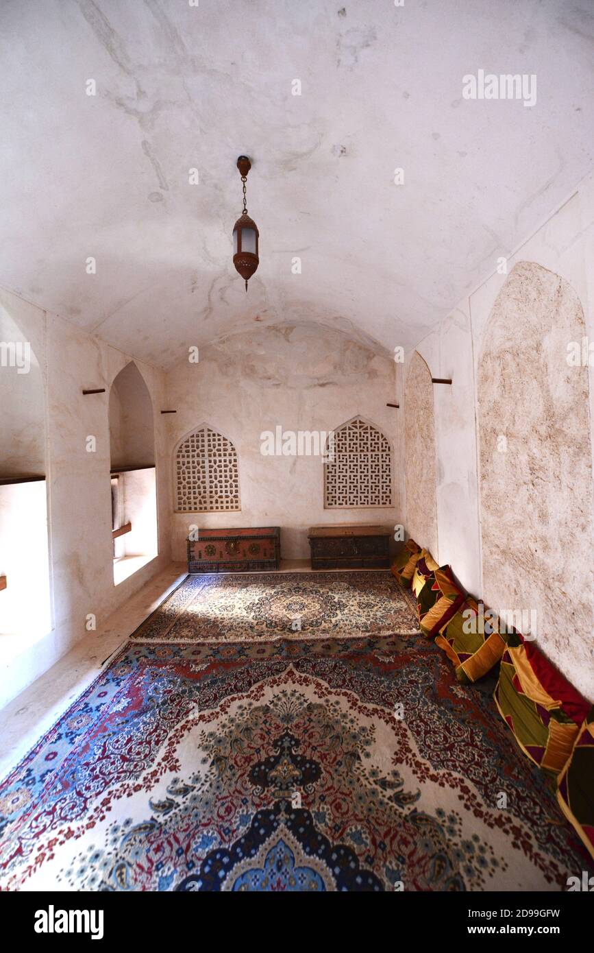 The beautiful interior of the Jibreen castle in Oman Stock Photo - Alamy