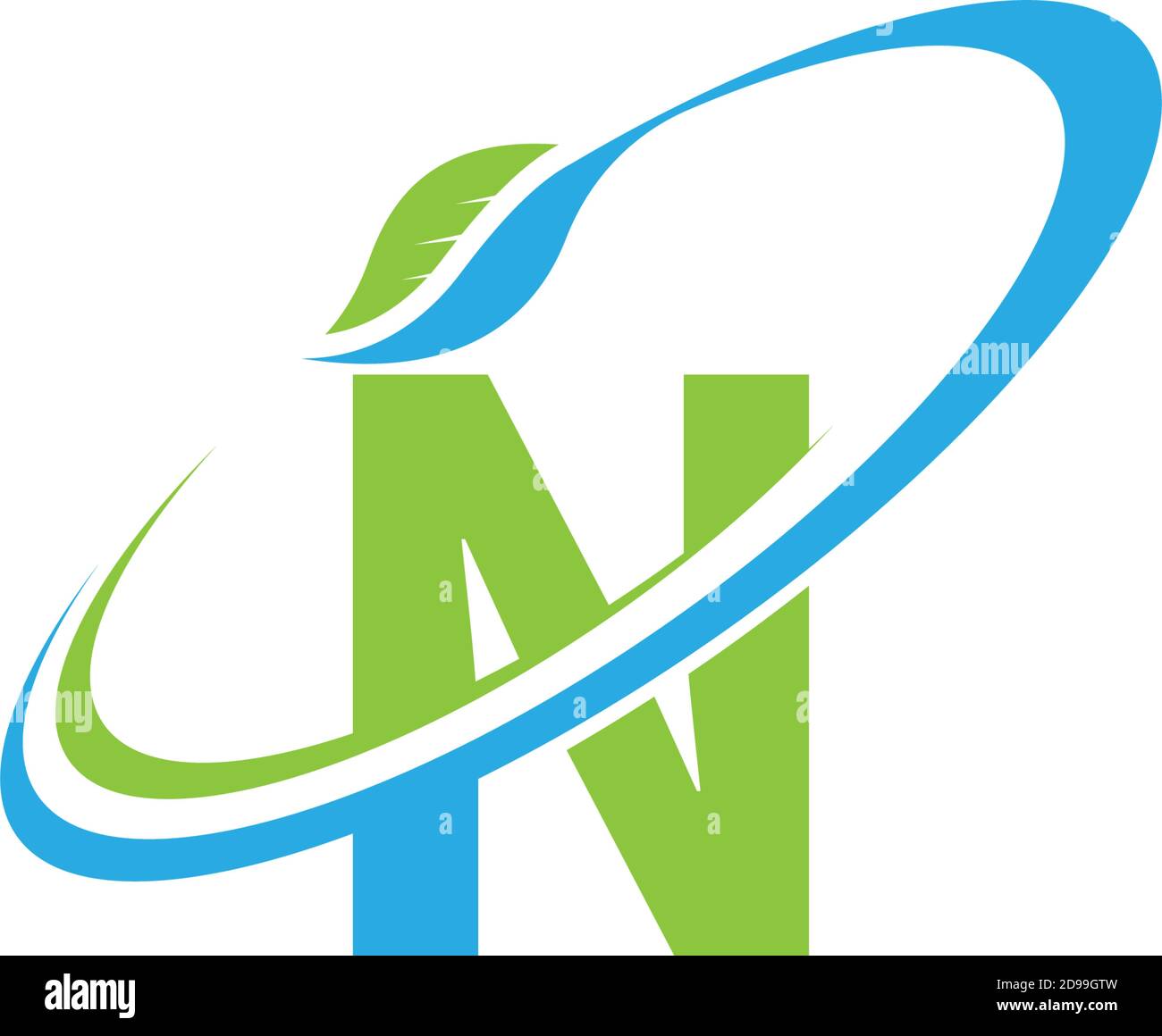 Letter n leaf logo Stock Vector Images - Alamy