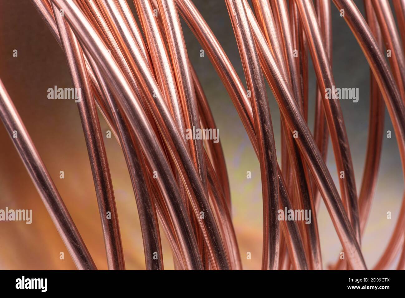 Copper industry, cu wire close-up Stock Photo - Alamy