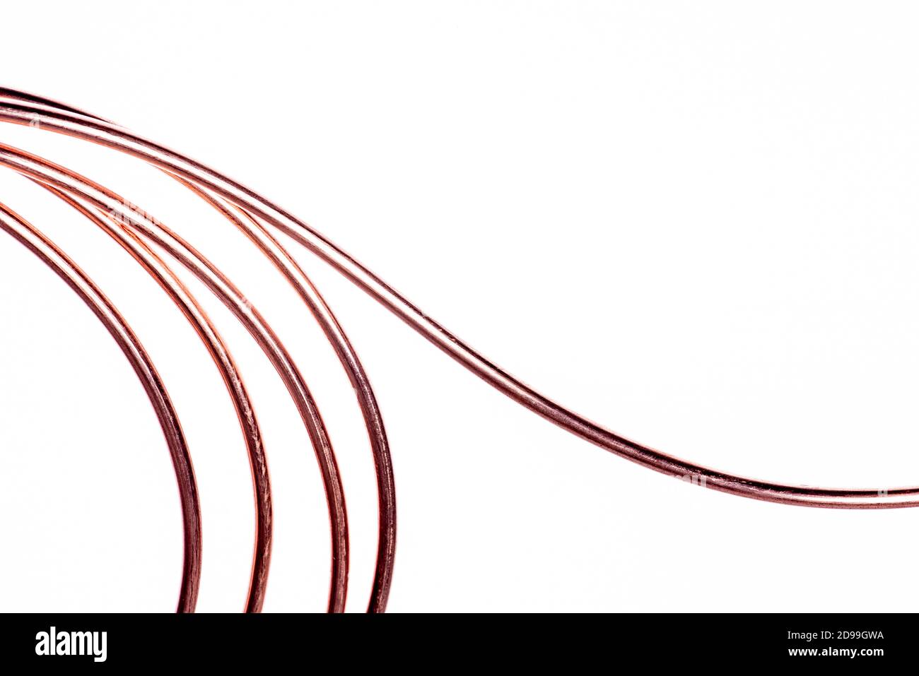 Copper wire isolated on white background Stock Photo - Alamy
