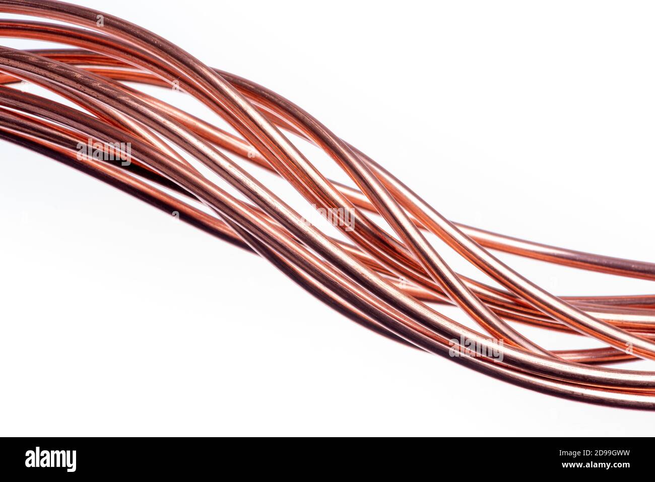 Copper wire isolated on white background Stock Photo - Alamy