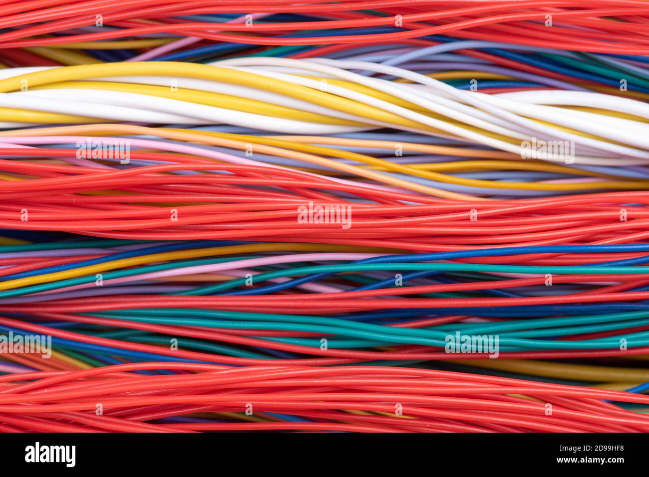 Telecommunication network solution, colorful electrical cable Stock ...