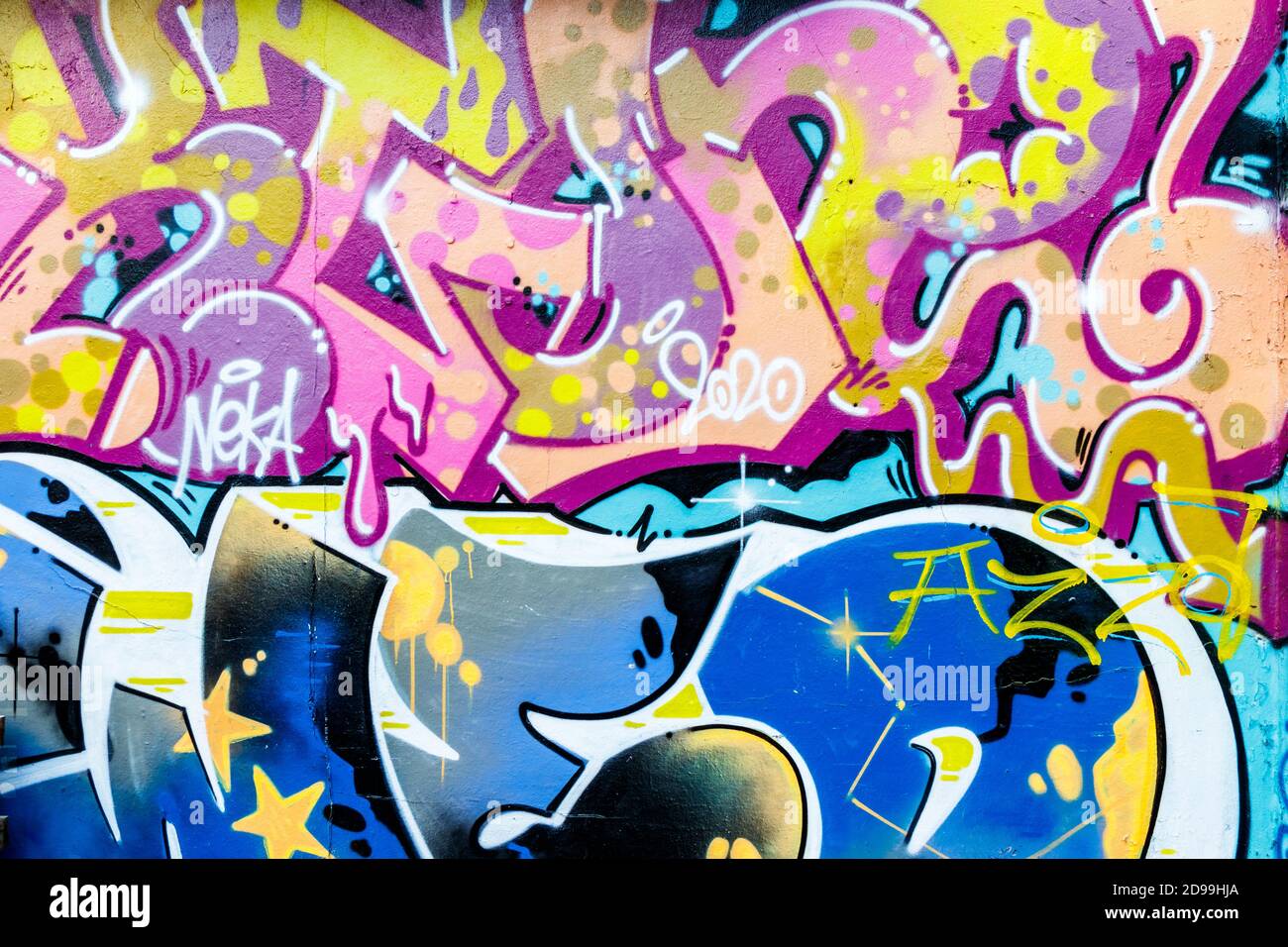 Abstract background of colourful graffiti Stock Photo - Alamy