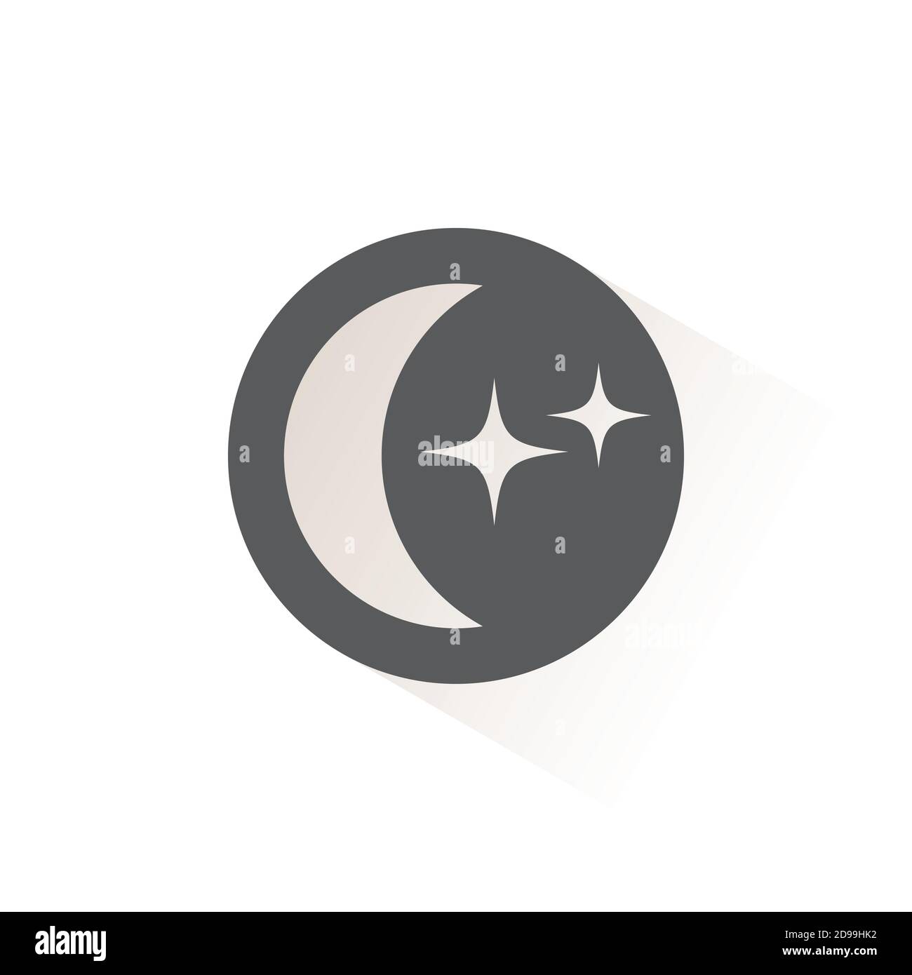 Waning crescent moon with stars. Isolated color icon. Weather glyph ...