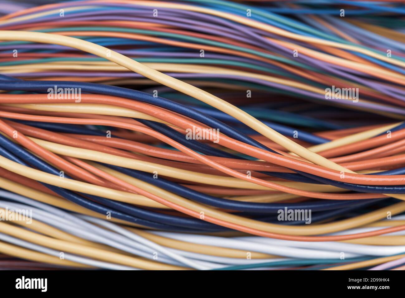 Telecommunications cabling and wiring closeup Stock Photo - Alamy