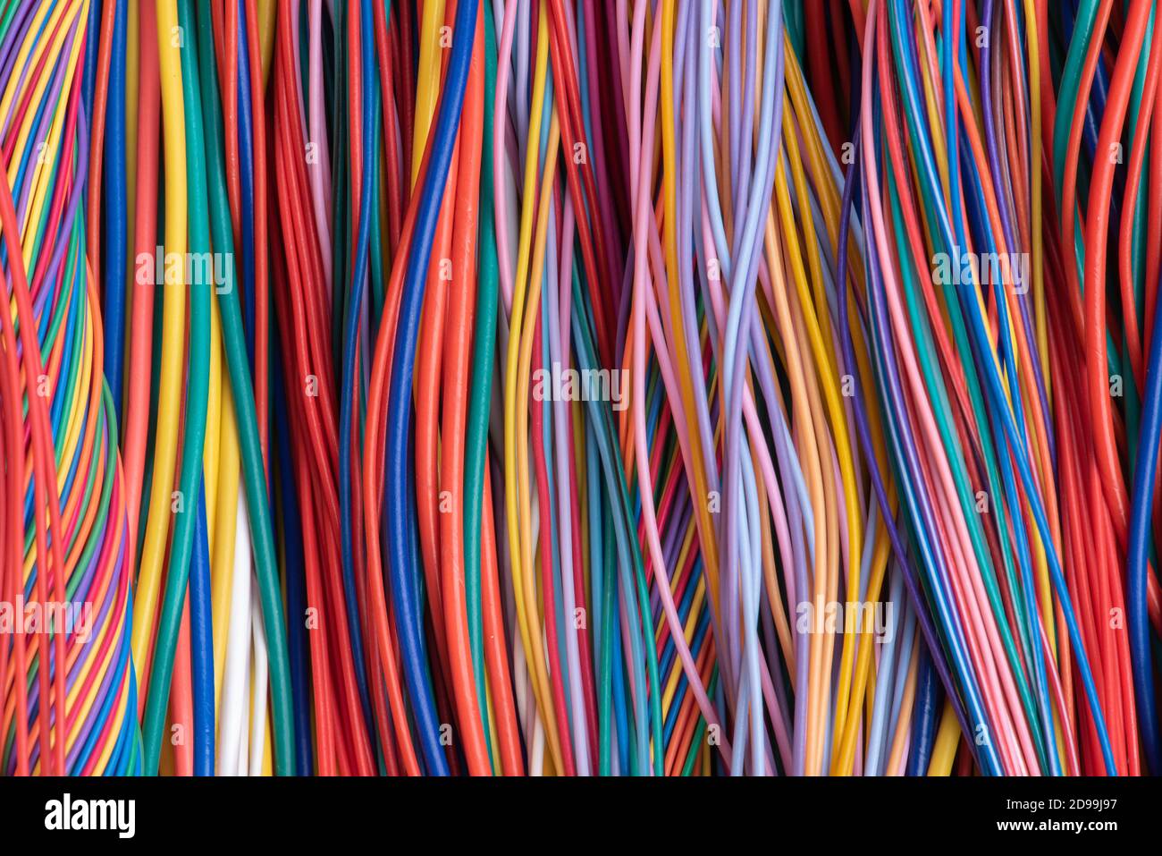 Close-up of cable and wire in telecommunication network systems Stock ...