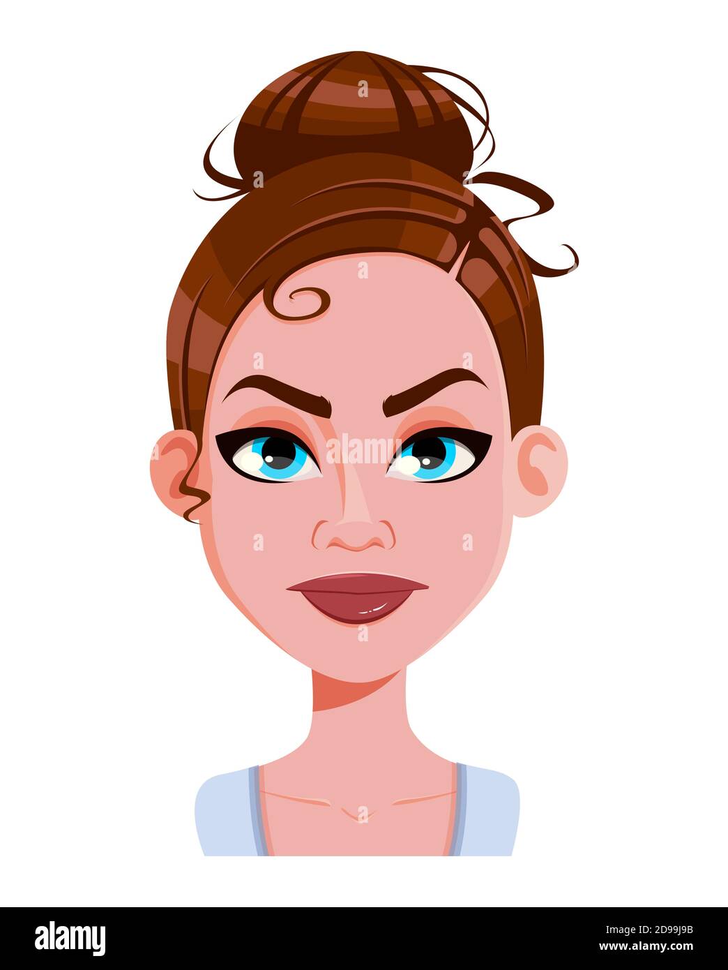 Stock vector. Face expression of beautiful woman, disappointed. Female ... Stock vector. Face expression of beautiful woman, disappointed. Female ...