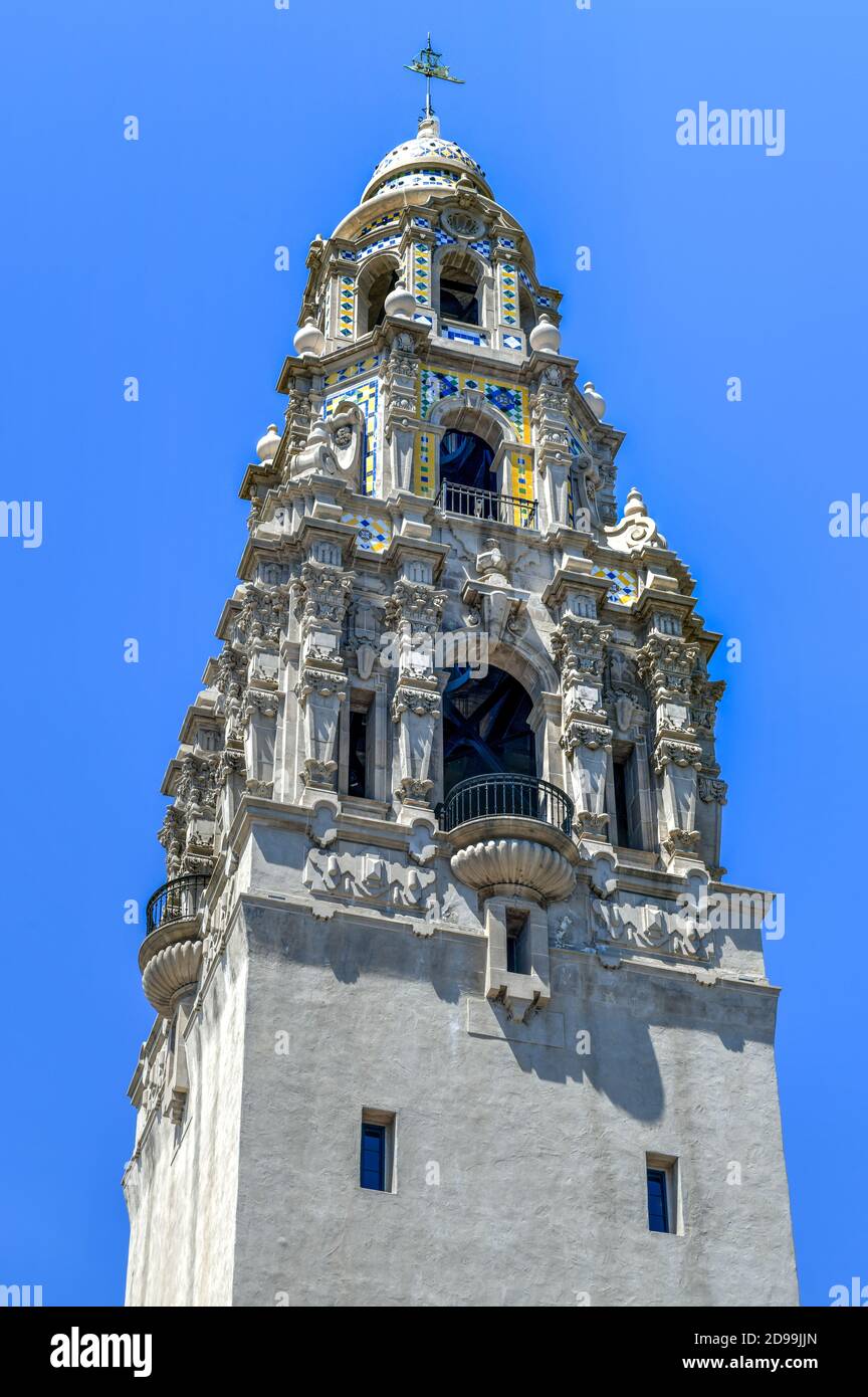 San Diego's Balboa Park Bell Tower in San Diego California Stock Photo ...