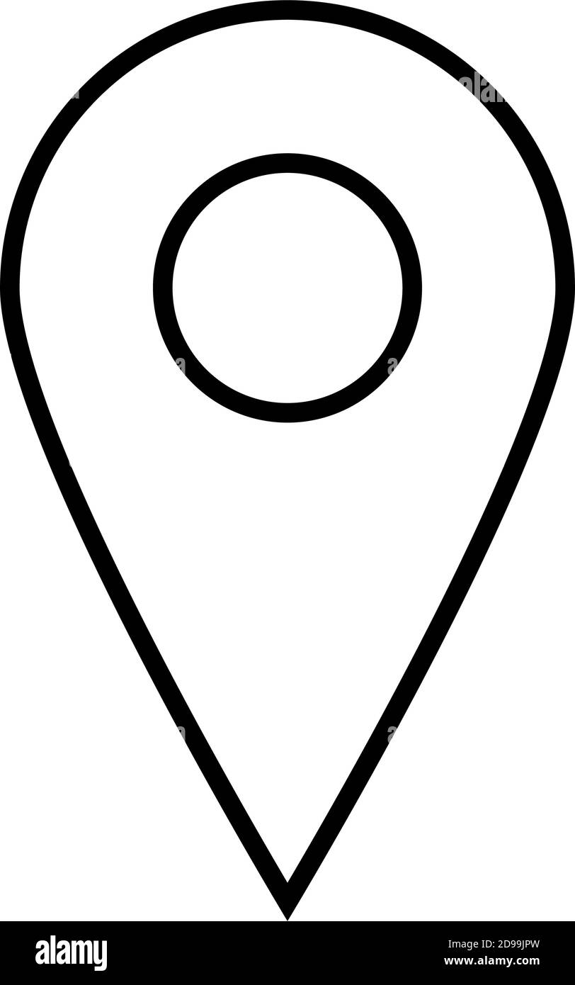 Black outline map pointer. Simple flat vector icon Stock Vector Image ...