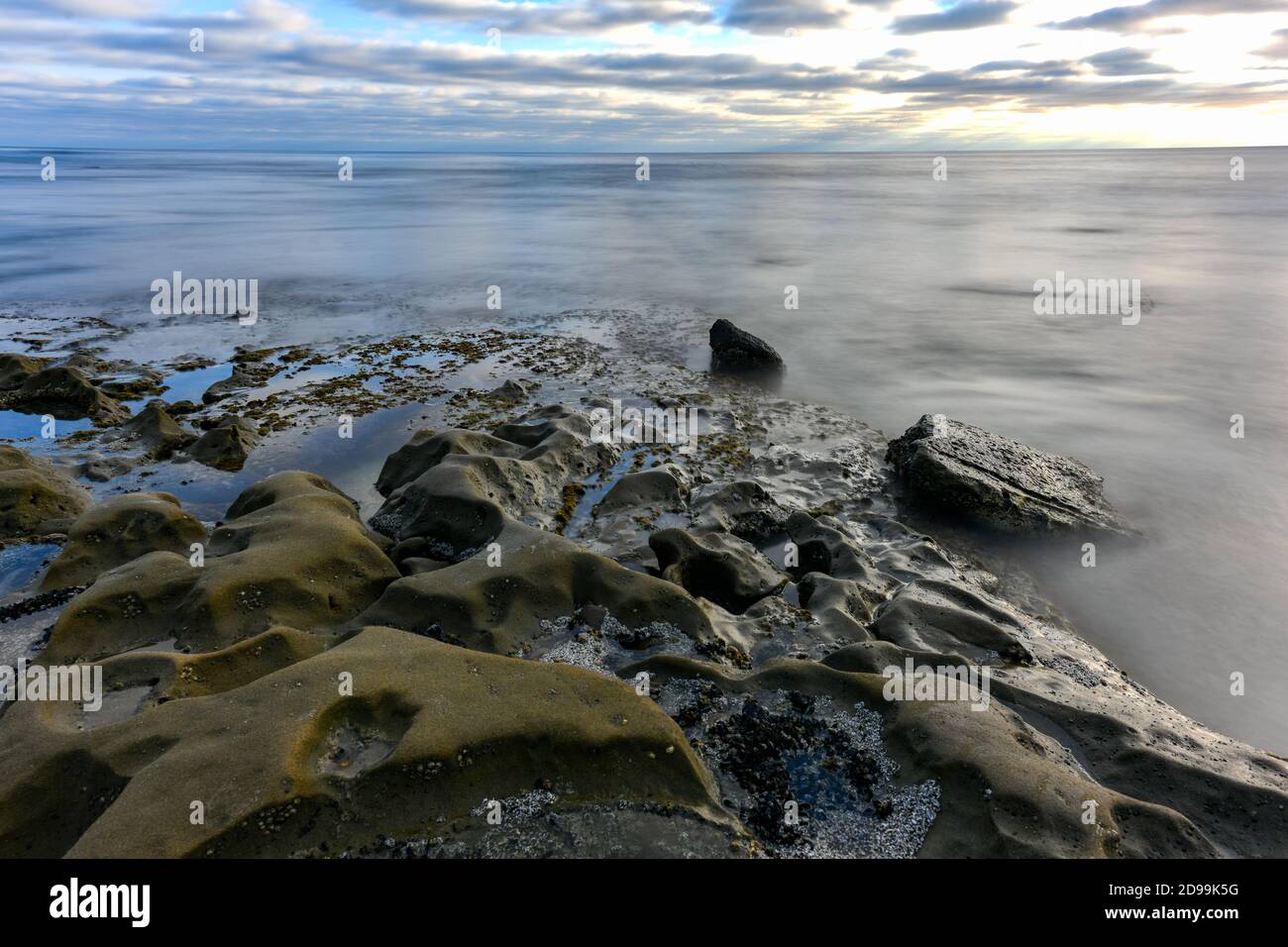 Sunset at the Tide Pools in La Jolla, San Diego, California Stock Photo ...