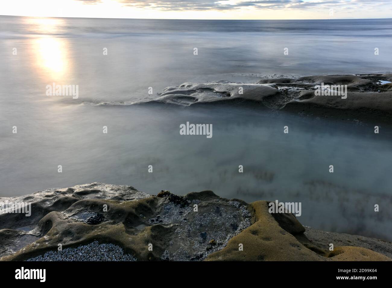Sunset at the Tide Pools in La Jolla, San Diego, California Stock Photo ...