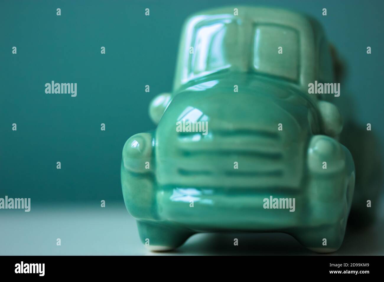 A vintage green car hood in full-face, journey-class vehicle Stock ...