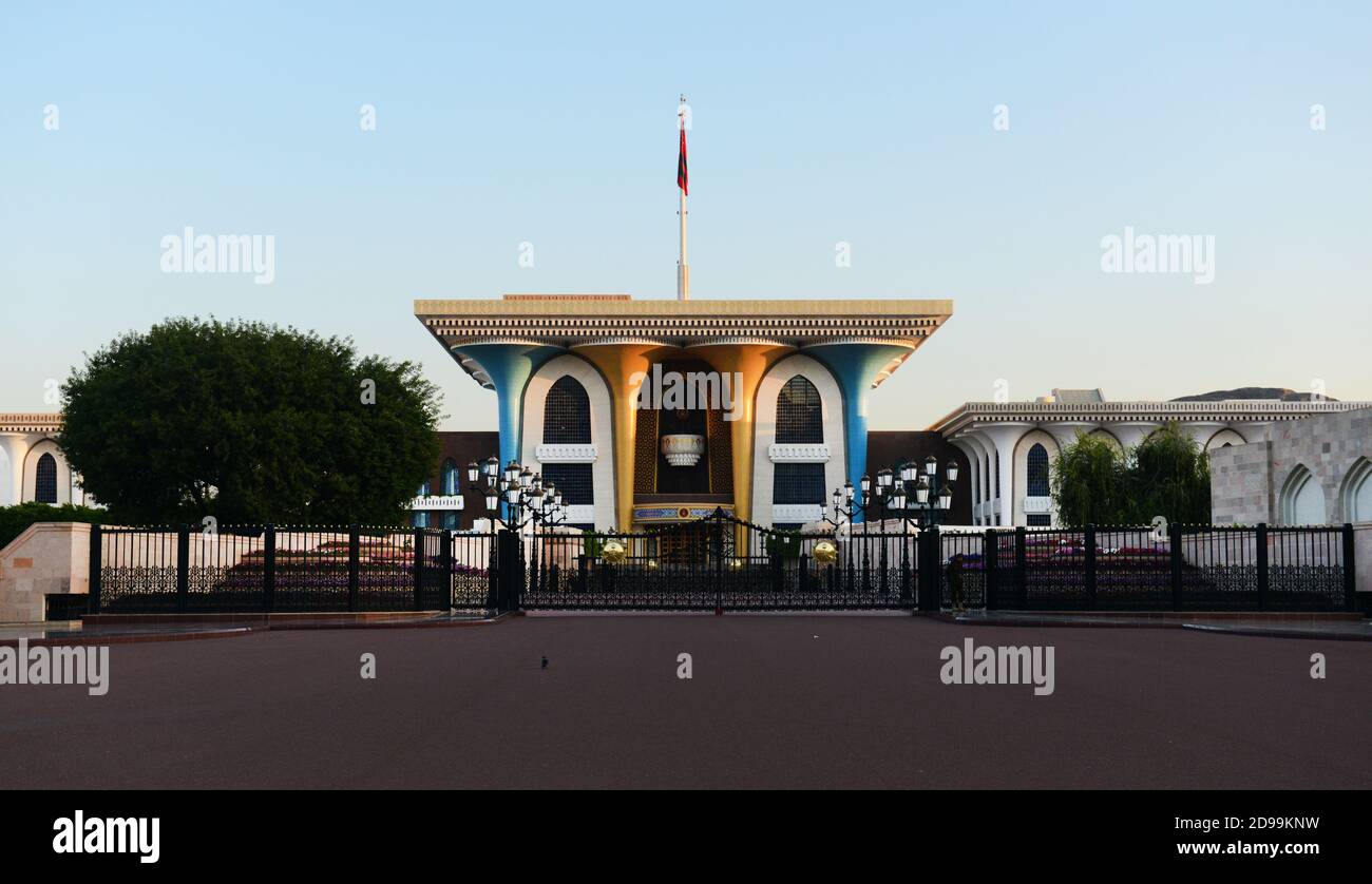 The Al Alam Palace in old Muscat, Oman Stock Photo - Alamy