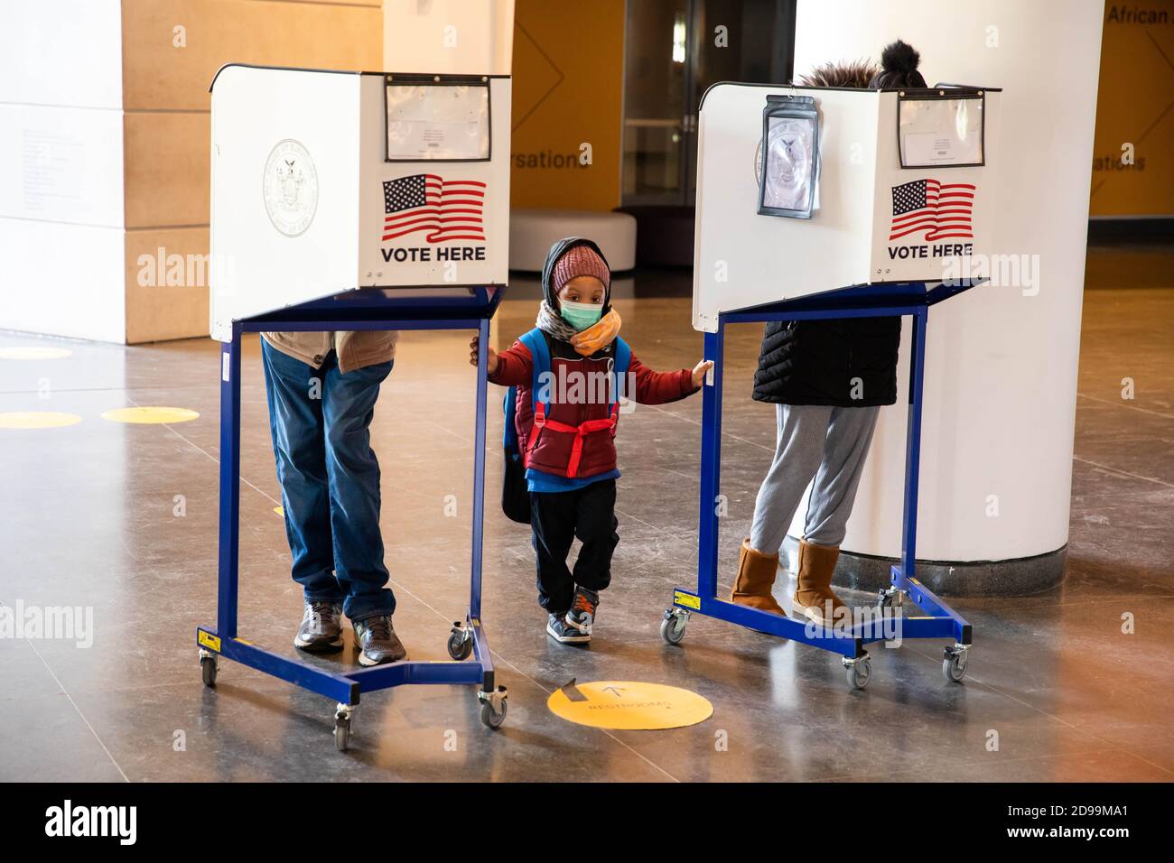 New York, USA. 3rd Nov, 2020. Voters cast their ballots at a polling ...