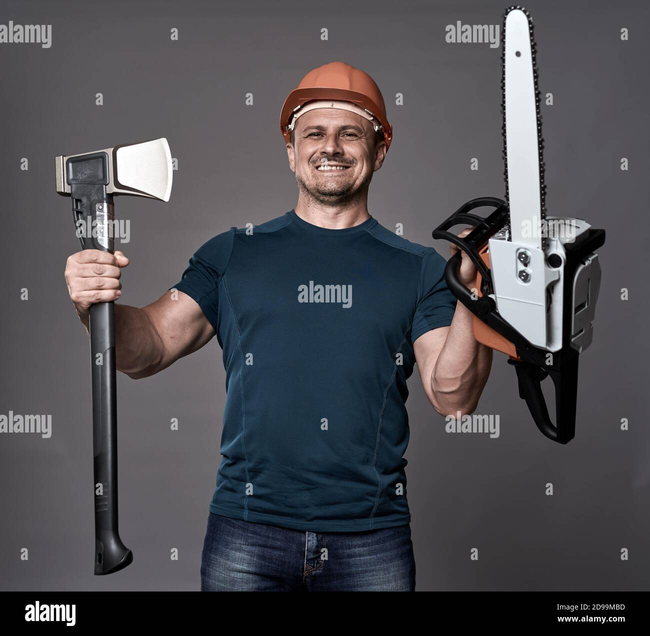 Man holding industrial axe hi-res stock photography and images - Alamy