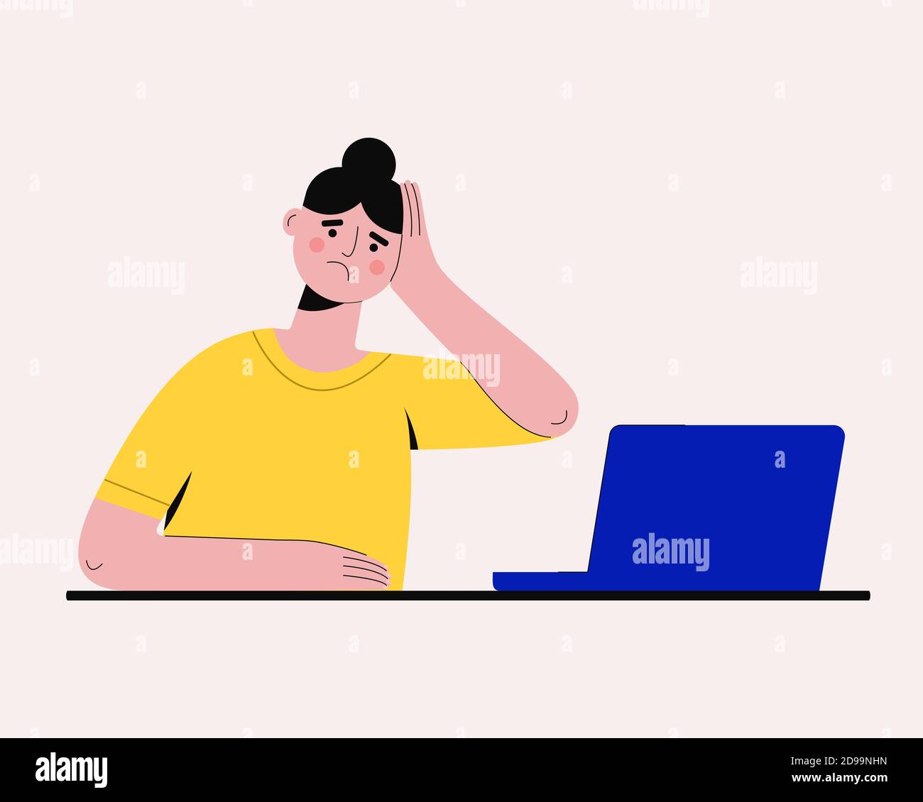 Cartoon bored woman hi-res stock photography and images - Alamy