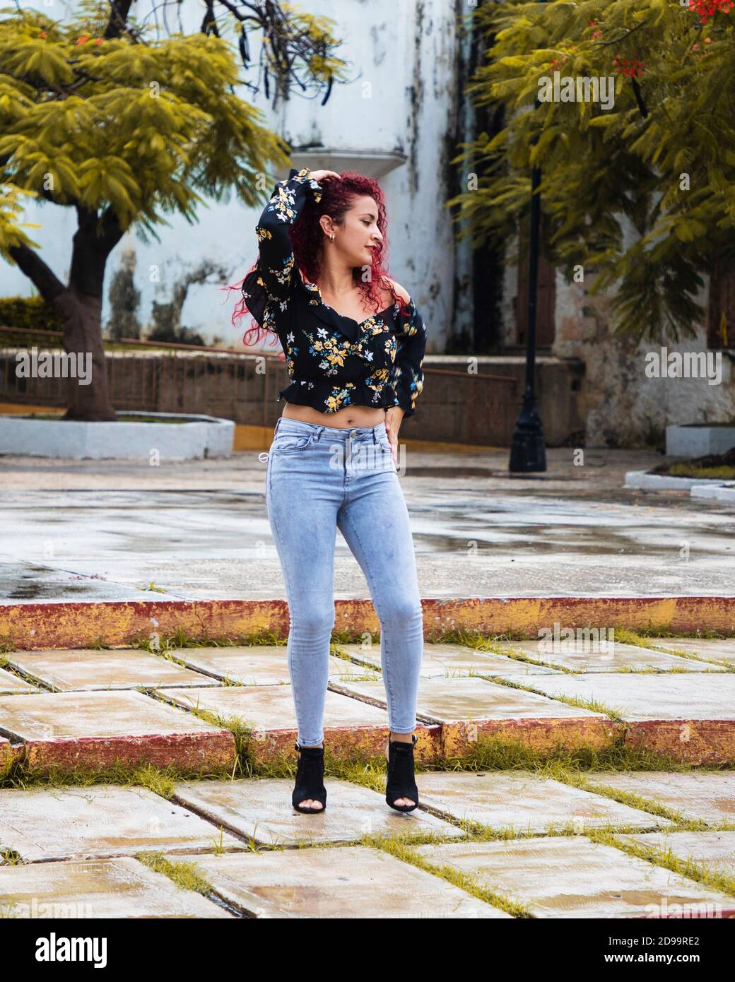 Dancer dancing in a park very happy Stock Photo - Alamy