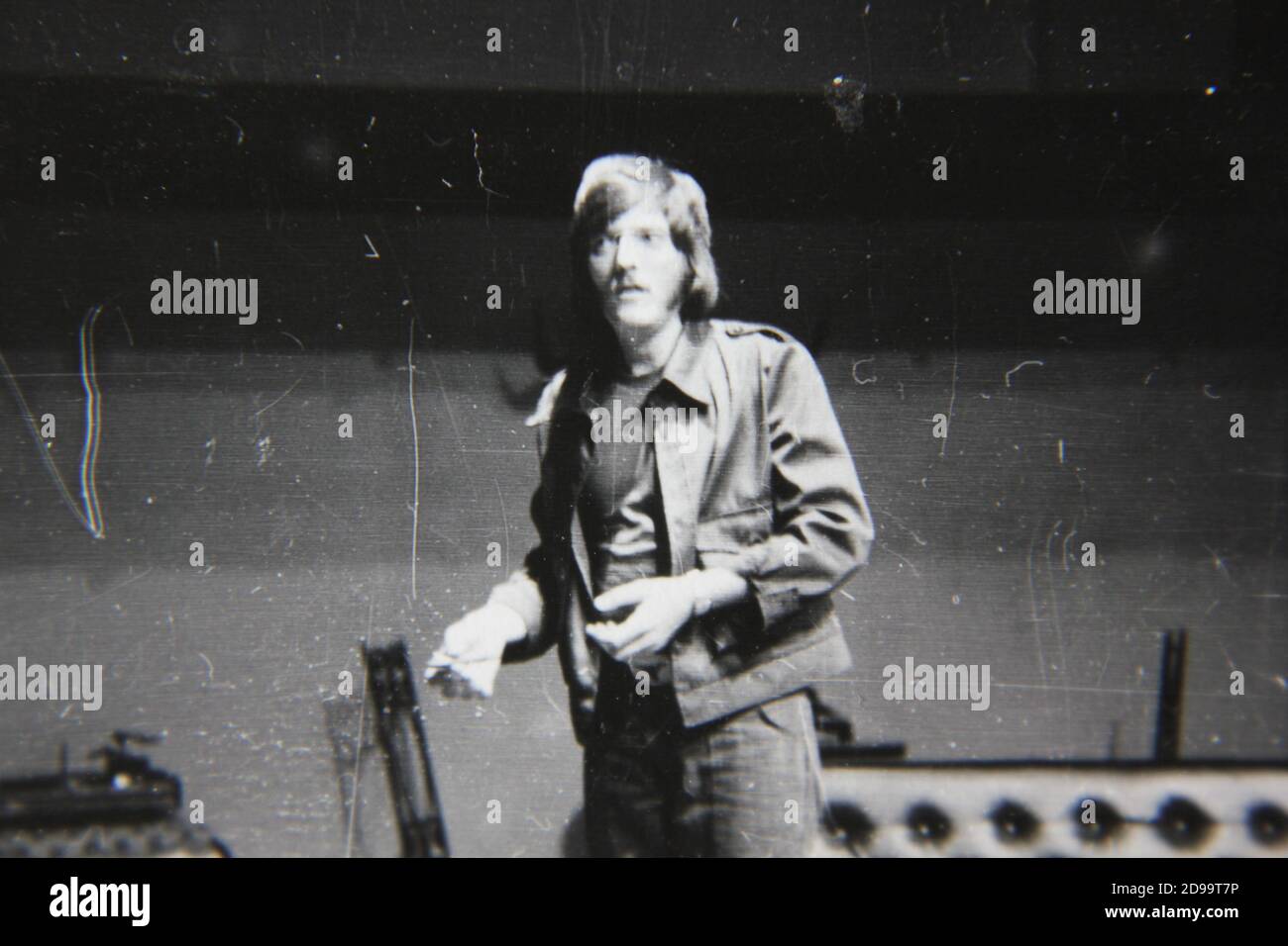 Fine 1970s vintage black and white photography of a play being acted on ...