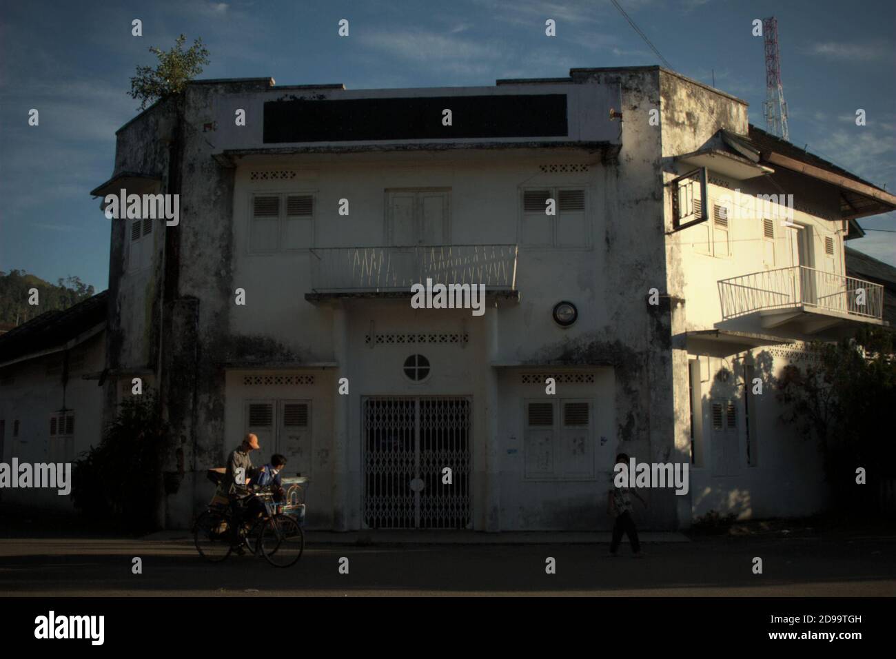 A morning scene in the old part of Sibolga, North Sumatra, Indonesia ...