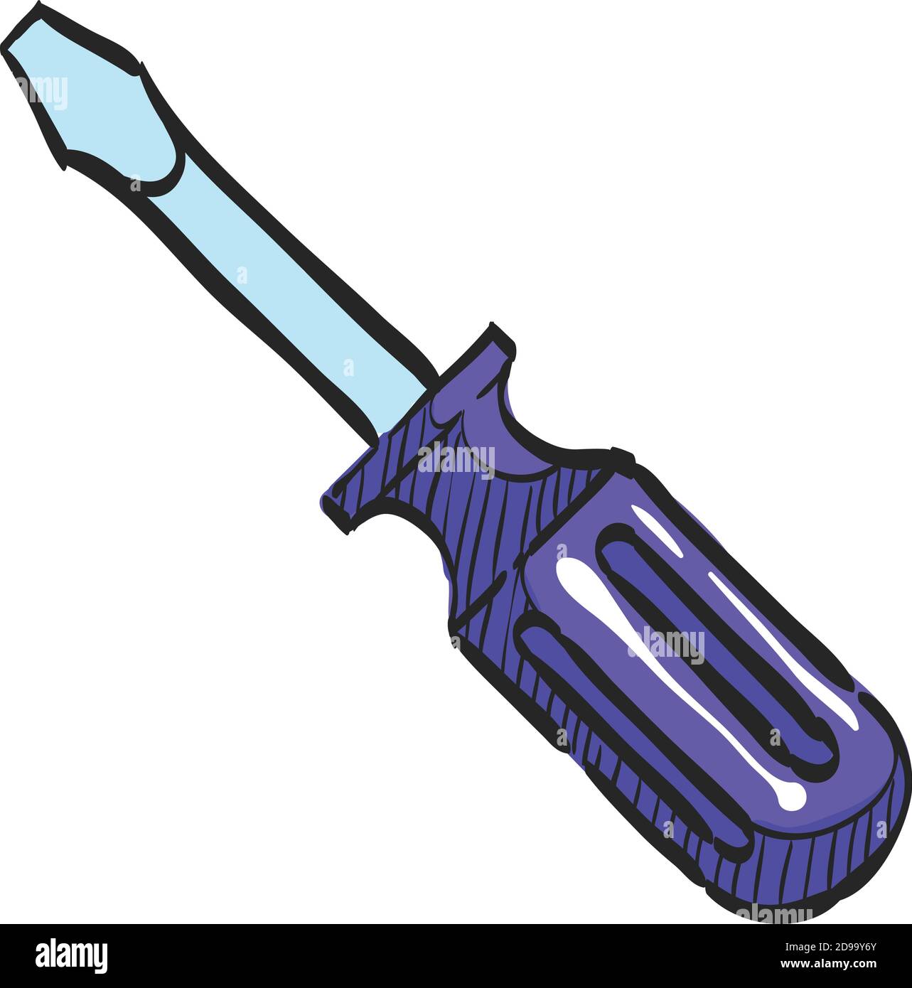 Screwdriver icon in color drawing. Electronic repair setting ...
