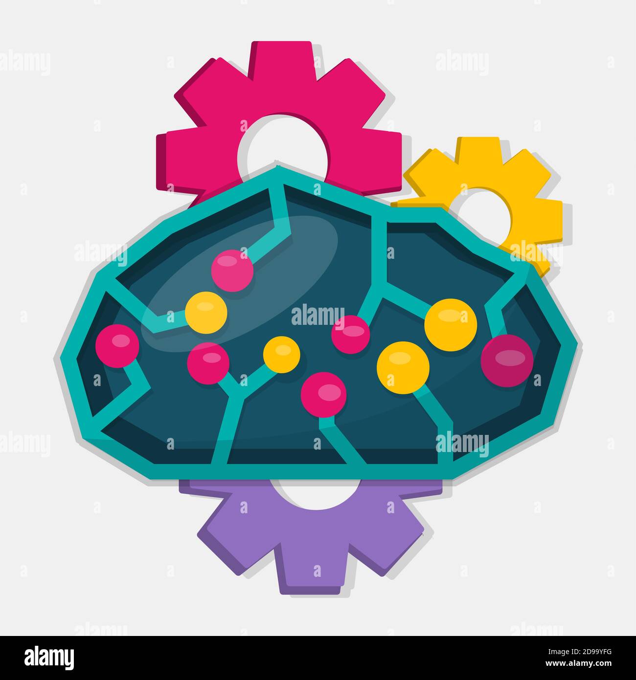 robotic brain concept symbol vector illustration Stock Vector Image ...