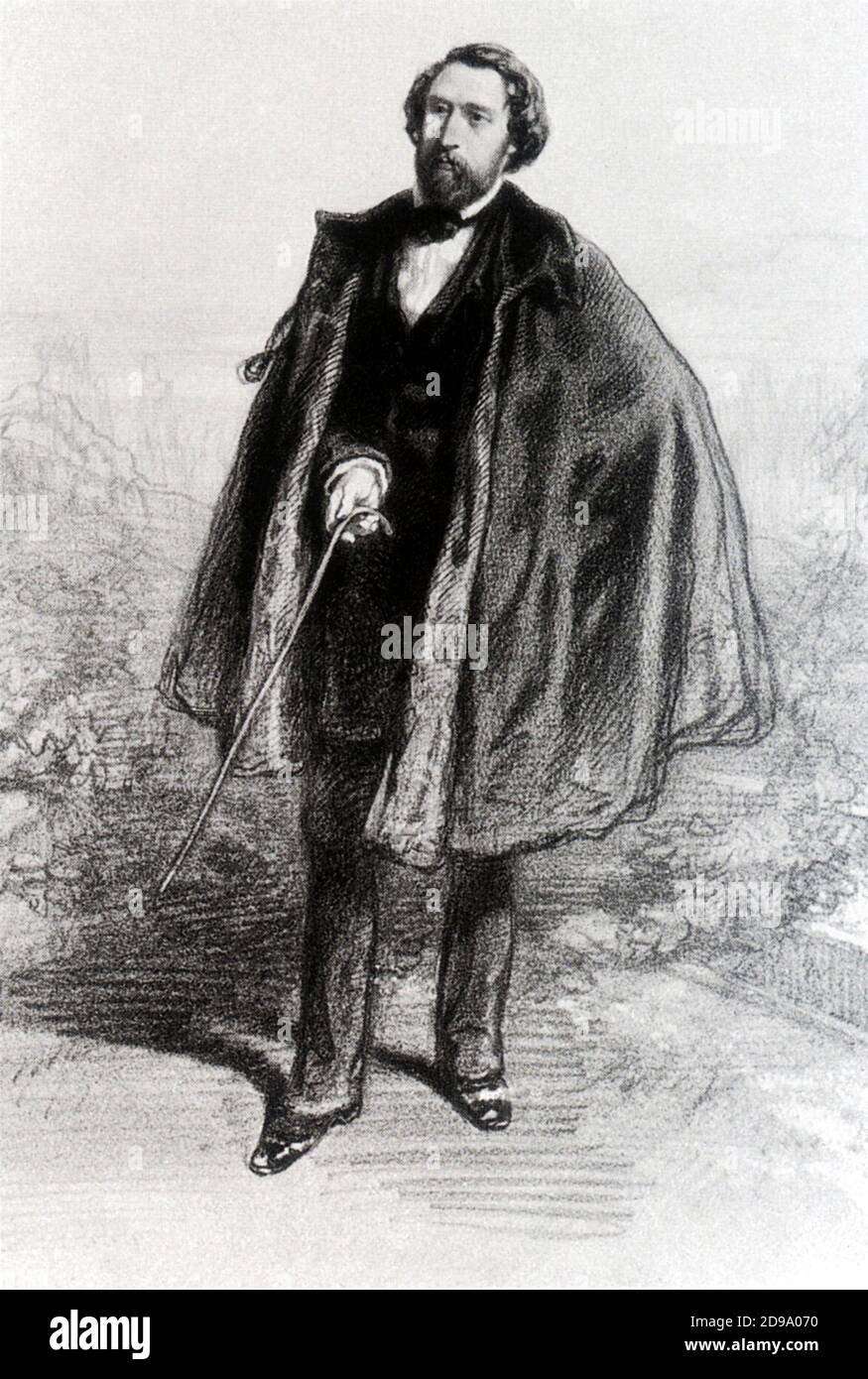 The french poet ALFRED DE MUSSET ( 1810 - 1857 ) , lover of woman ...