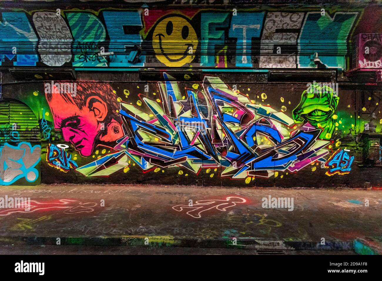 London, UK. 3rd Nov, 2020. Graffiti of Frankenstein seen at the ...