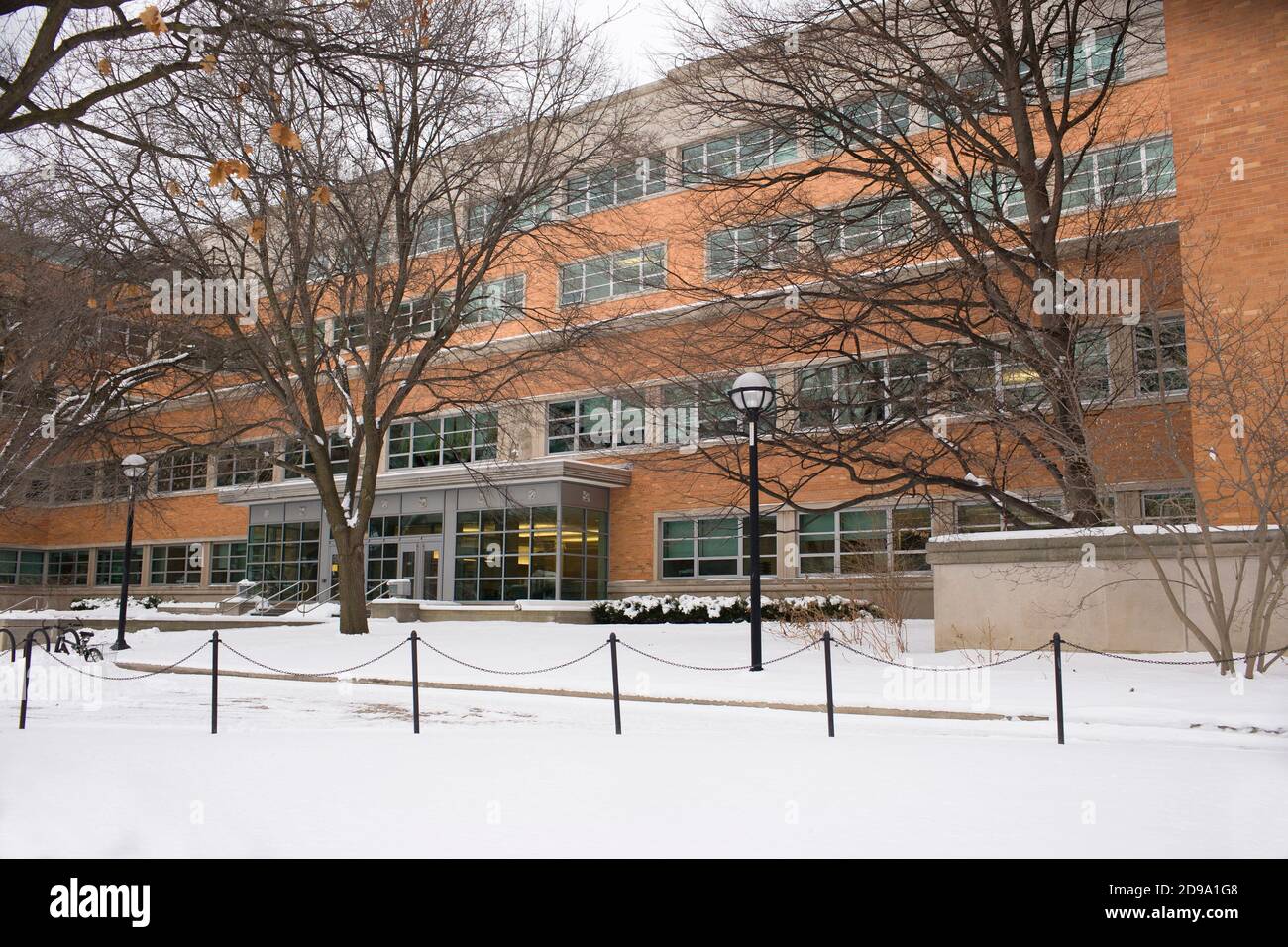 Buildings in University of Michigan Ann Arbor in winter Stock Photo - Alamy