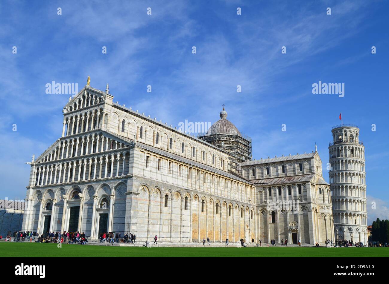 View of Pisa Cathedral with the Leaning Tower of Pisa Stock Photo - Alamy
