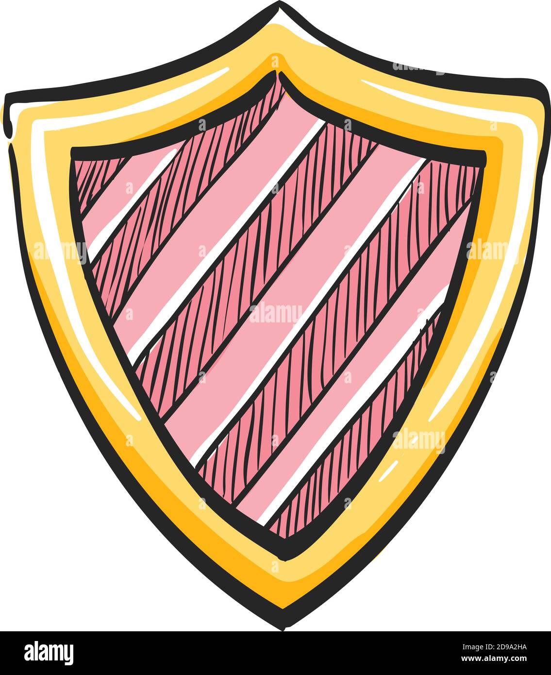 Shield icon in color drawing. Protection, computer virus, antivirus ...