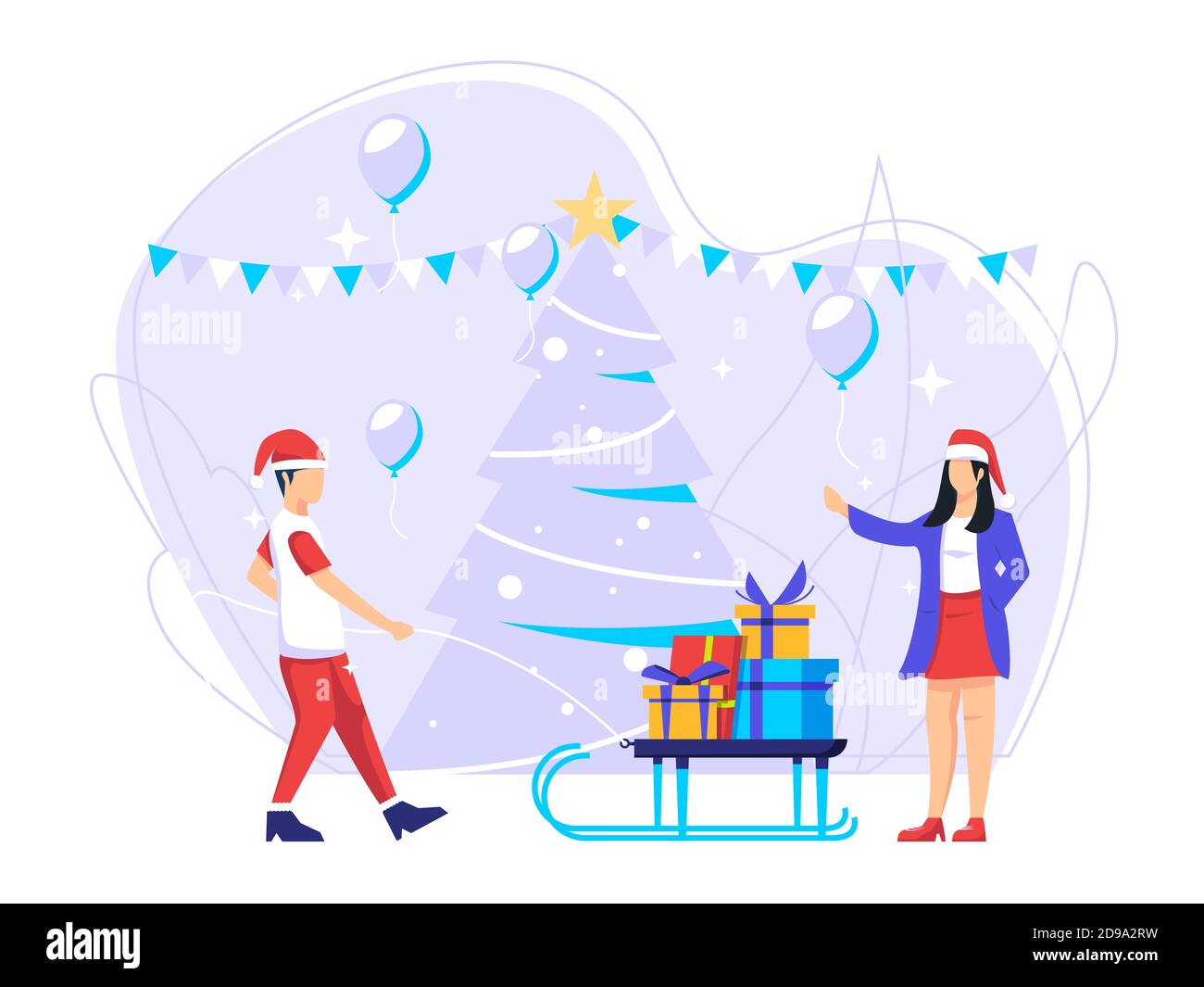 Concept of celebrating Christmas days during work holidays. The work ...