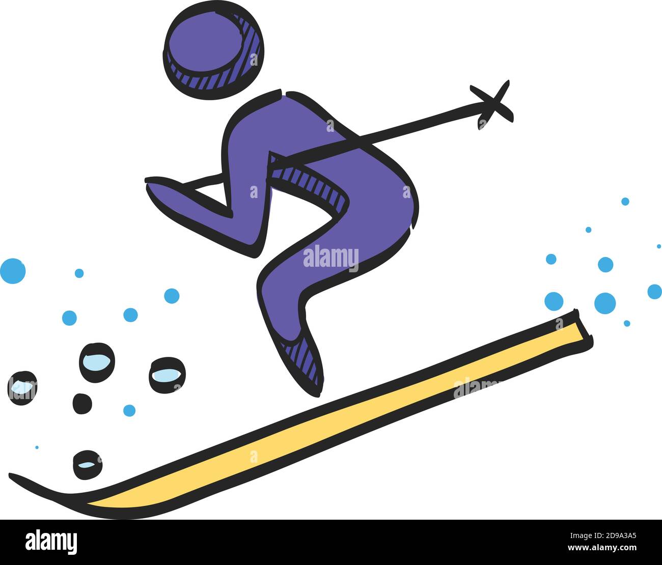 Drawing skier Cut Out Stock Images & Pictures - Alamy