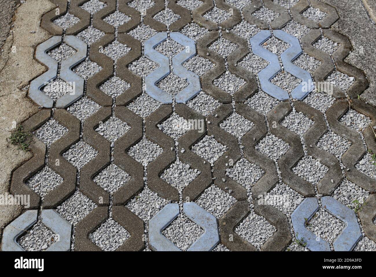 Top view of a cobblestone path with diamond pattern Stock Photo - Alamy