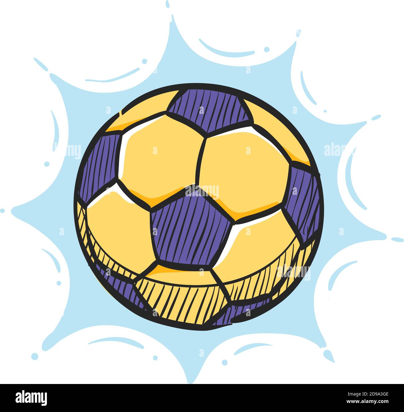 Soccer ball icon in color drawing. Sphere sport competition team ...