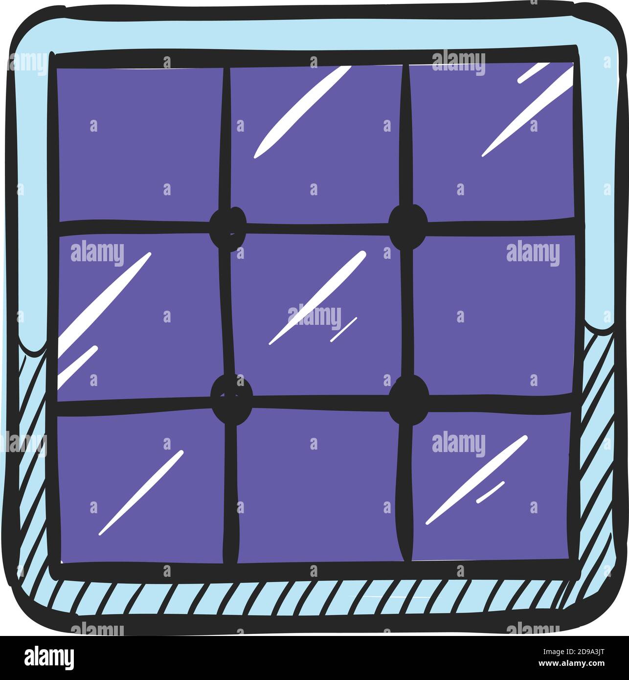 Solar cells panel icon in color drawing. Energy renewable green ...