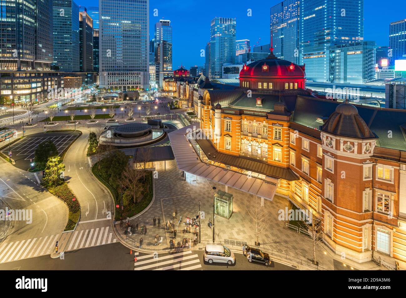 Tokyo Station with modern buildings in Tokyo city, Japan at night Stock ...