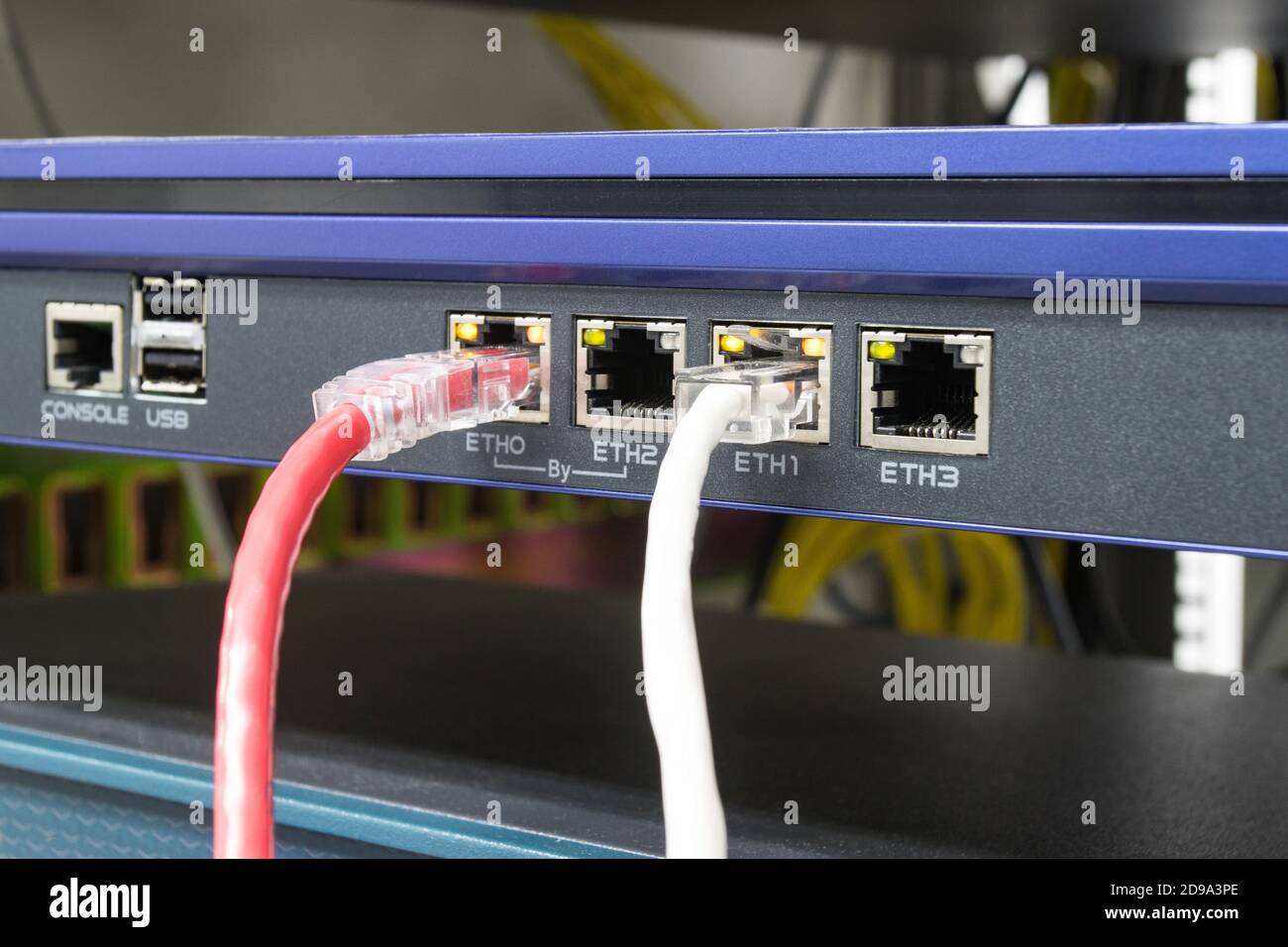 The network cables to connect Lan port, concept Communication ...