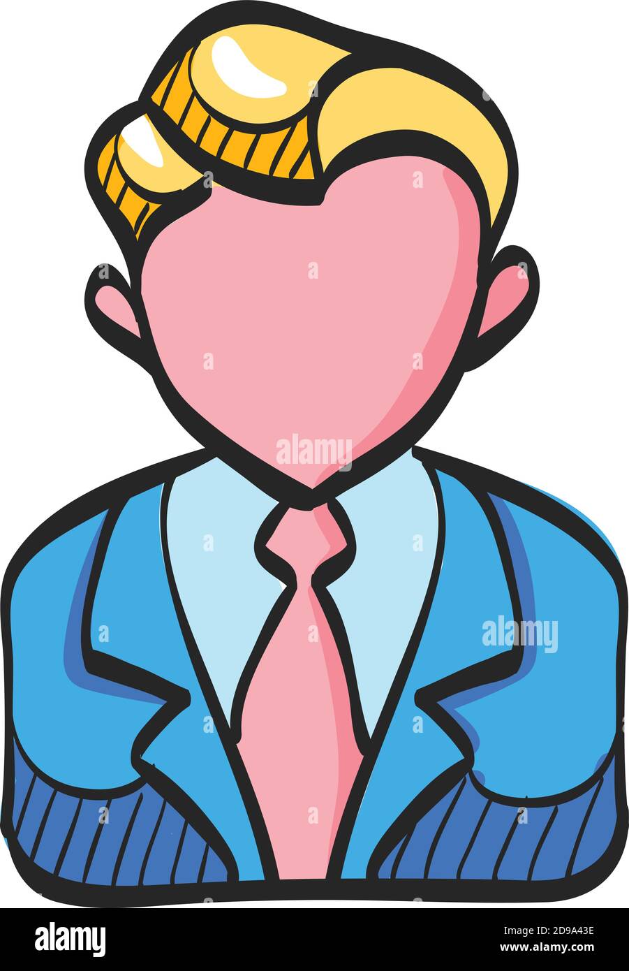 Businessman icon in color drawing. Business office finance Stock Vector ...