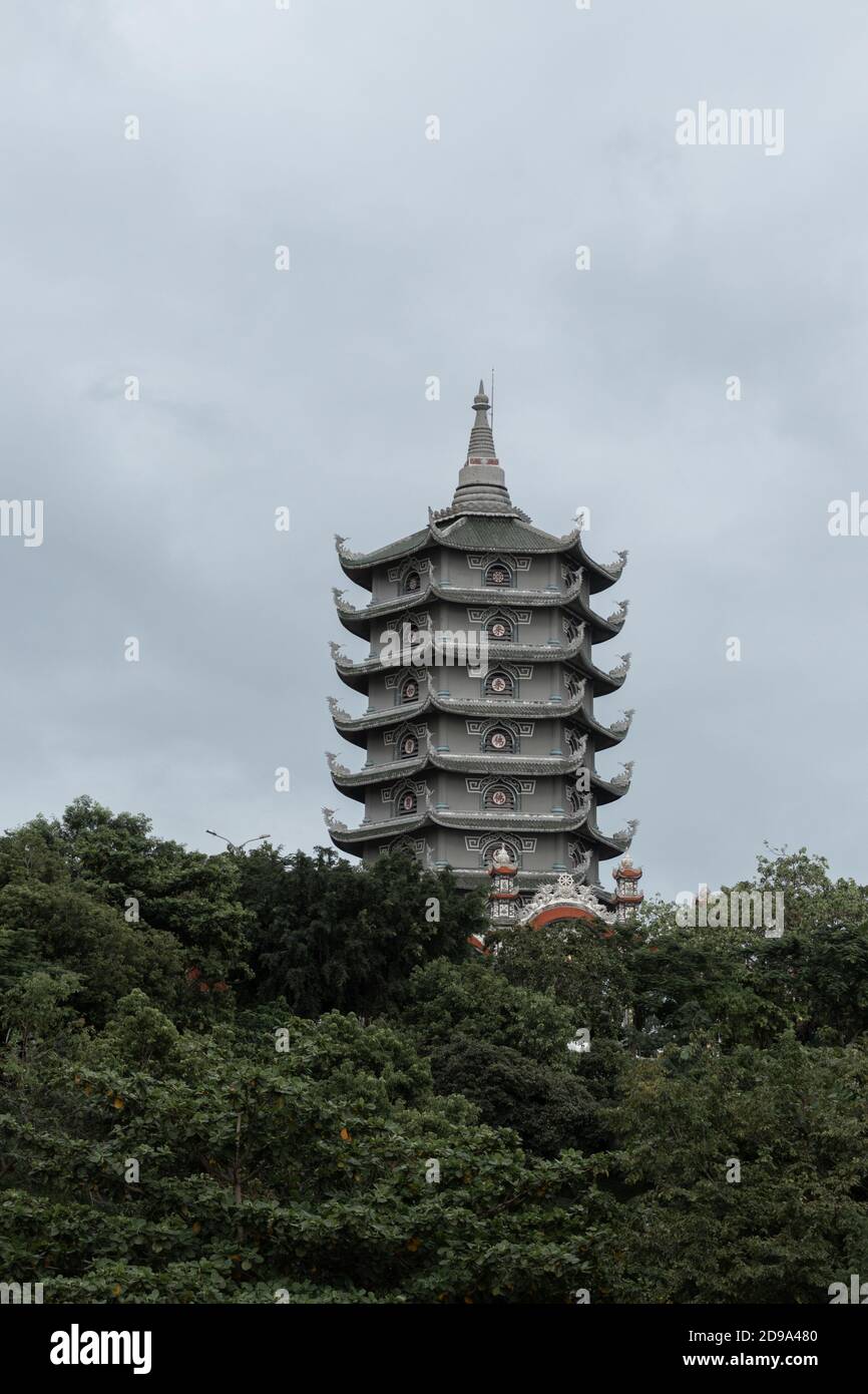 Vertical shot of the Pagoda temple, Marble mountains, Vietnam Stock ...