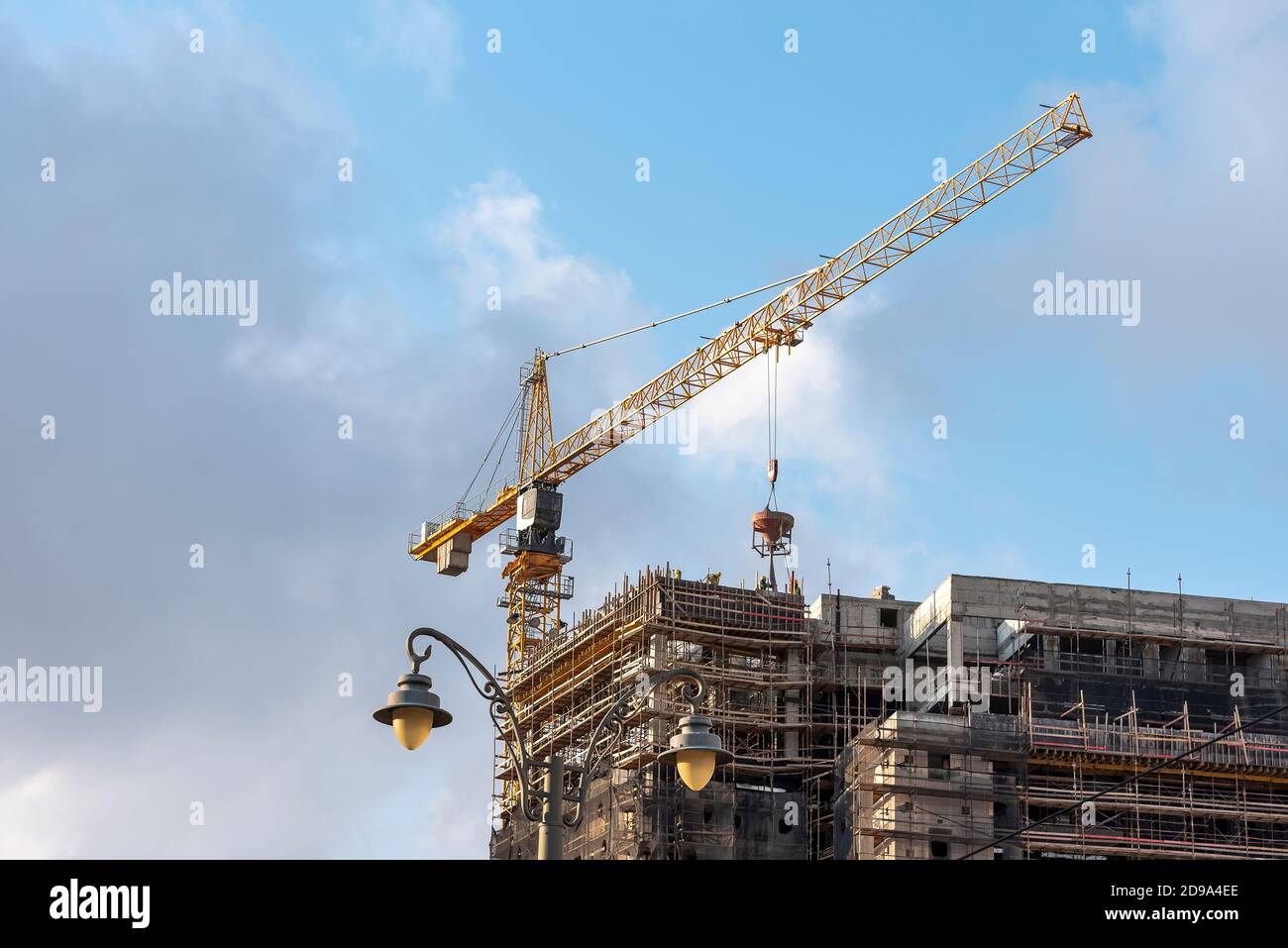 Construction site with crane and building, construction, site crane ...