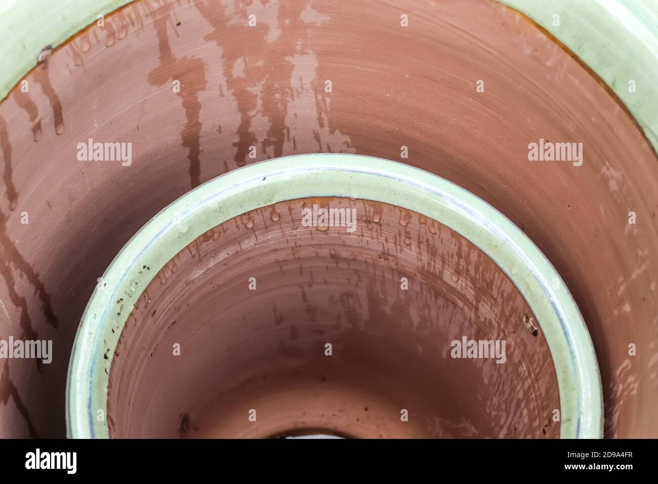Top view of wet clay pots Stock Photo - Alamy