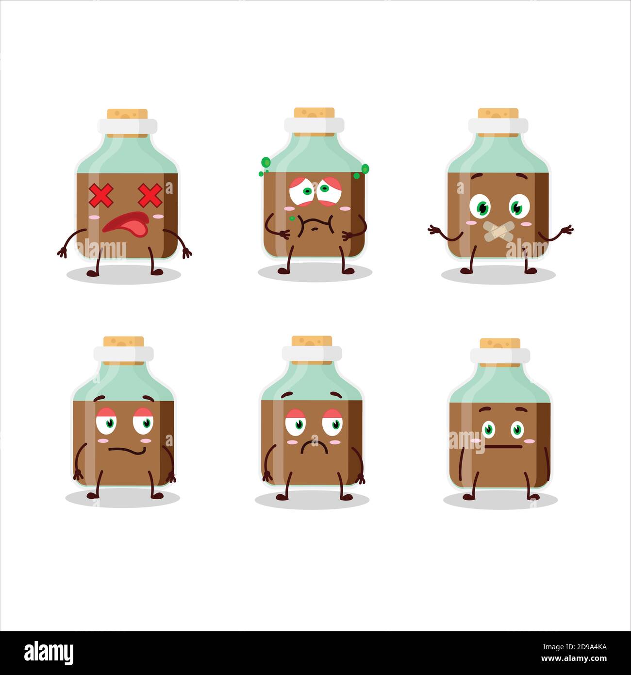 Chocolate baby milk bottle cartoon character with nope expression Stock ...