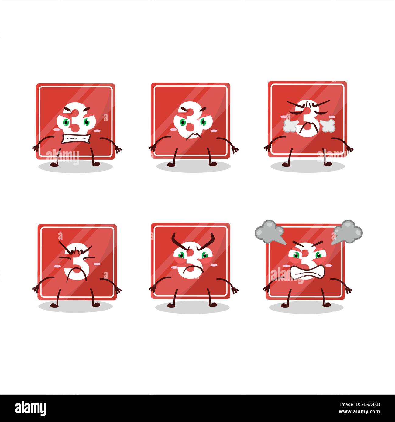 Toys block three cartoon character with various angry expressions Stock ...