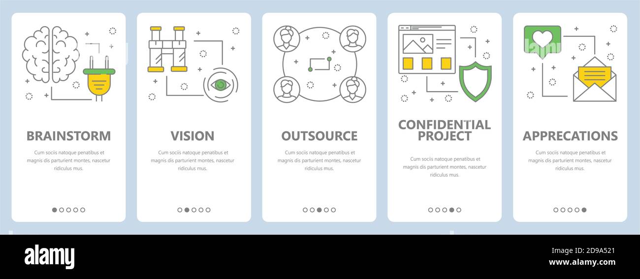 Vector thin line flat design project management concept vertical ...
