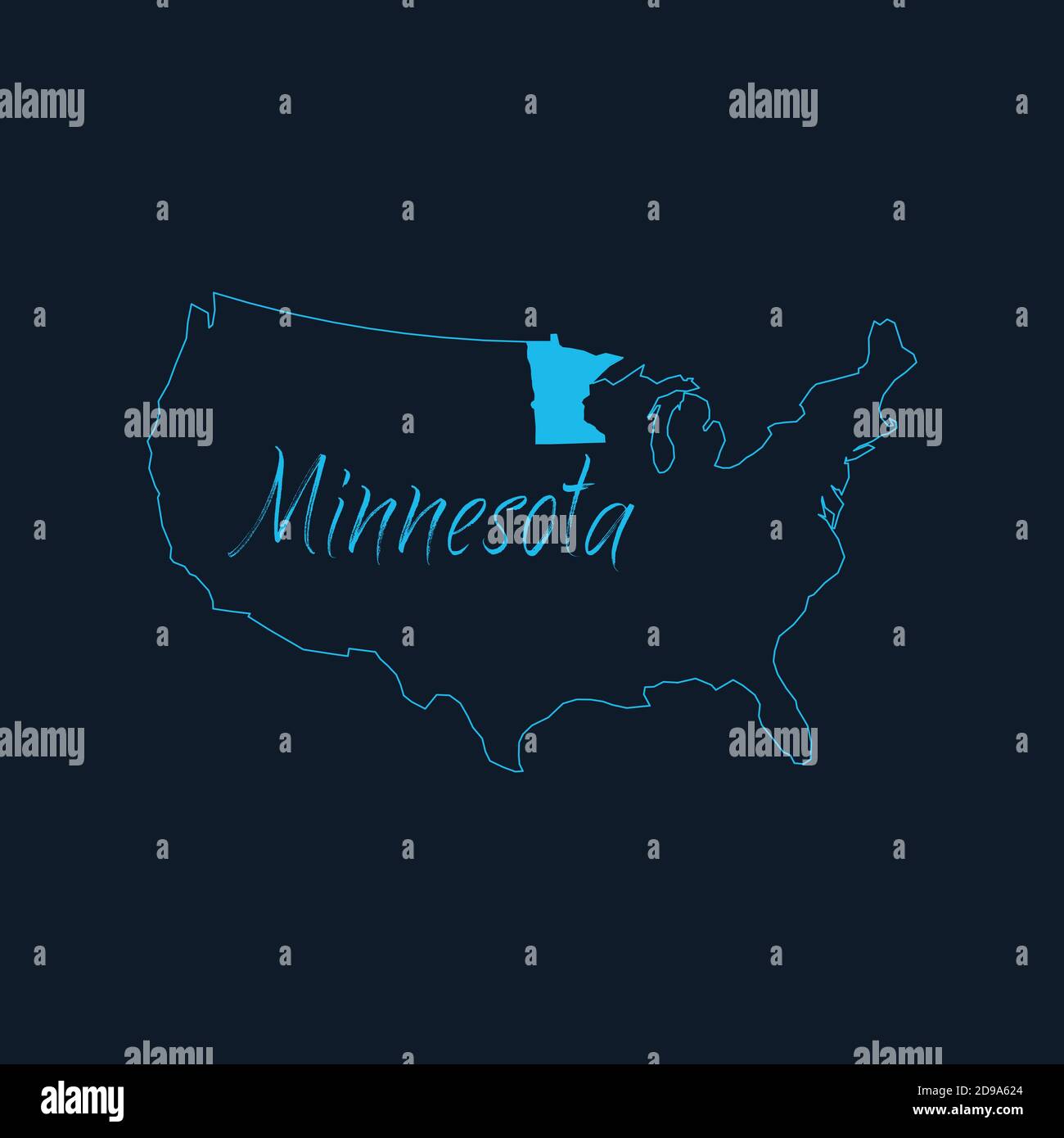 Minnesota state highlighted on United States of America map , USA ...