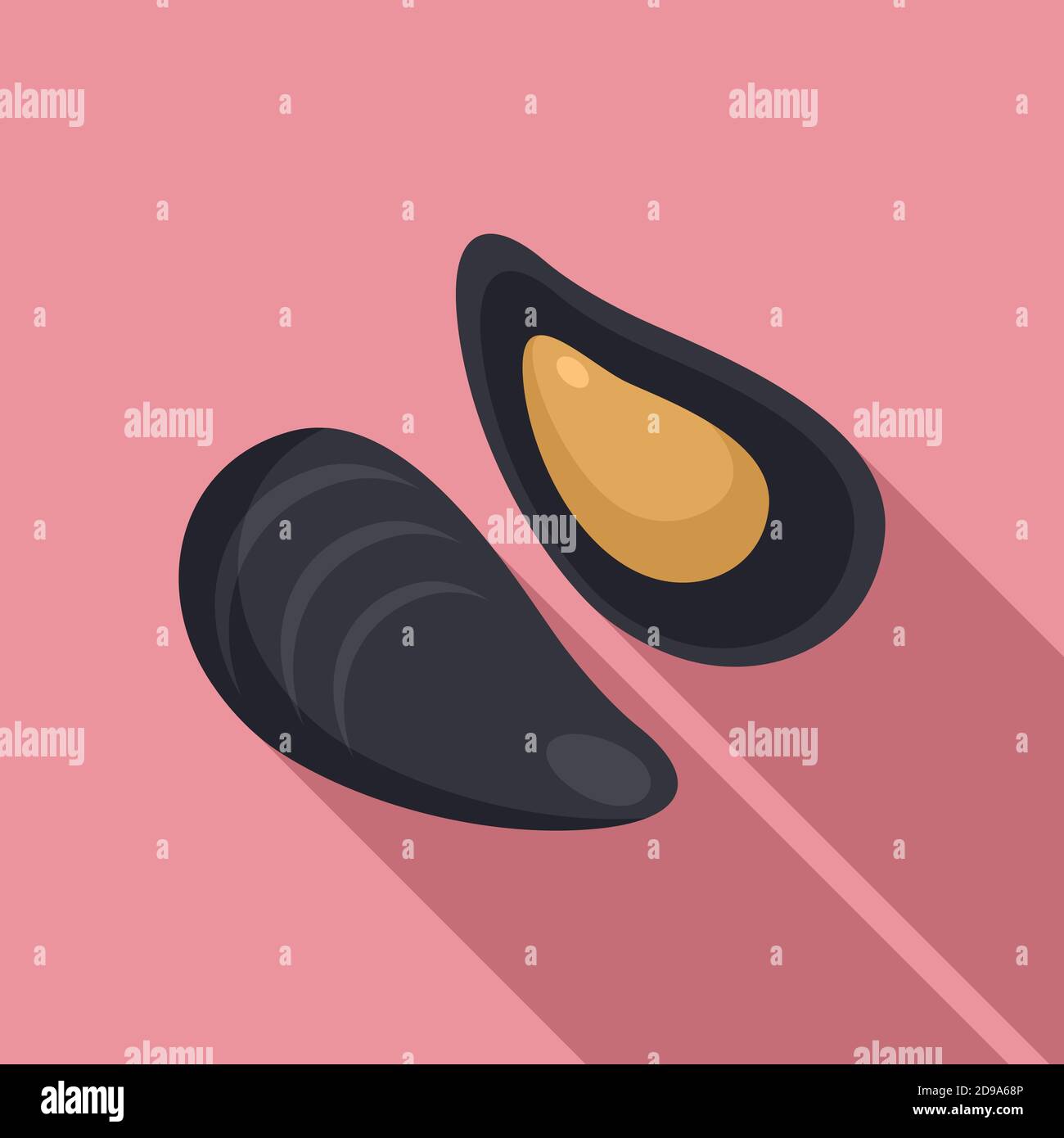 French mussels icon, flat style Stock Vector Image & Art - Alamy