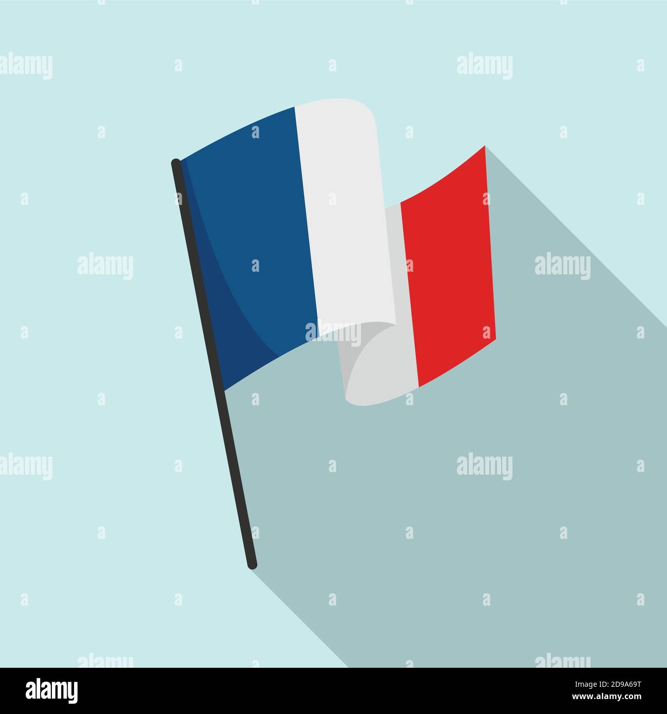 French flag icon, flat style Stock Vector Image & Art - Alamy