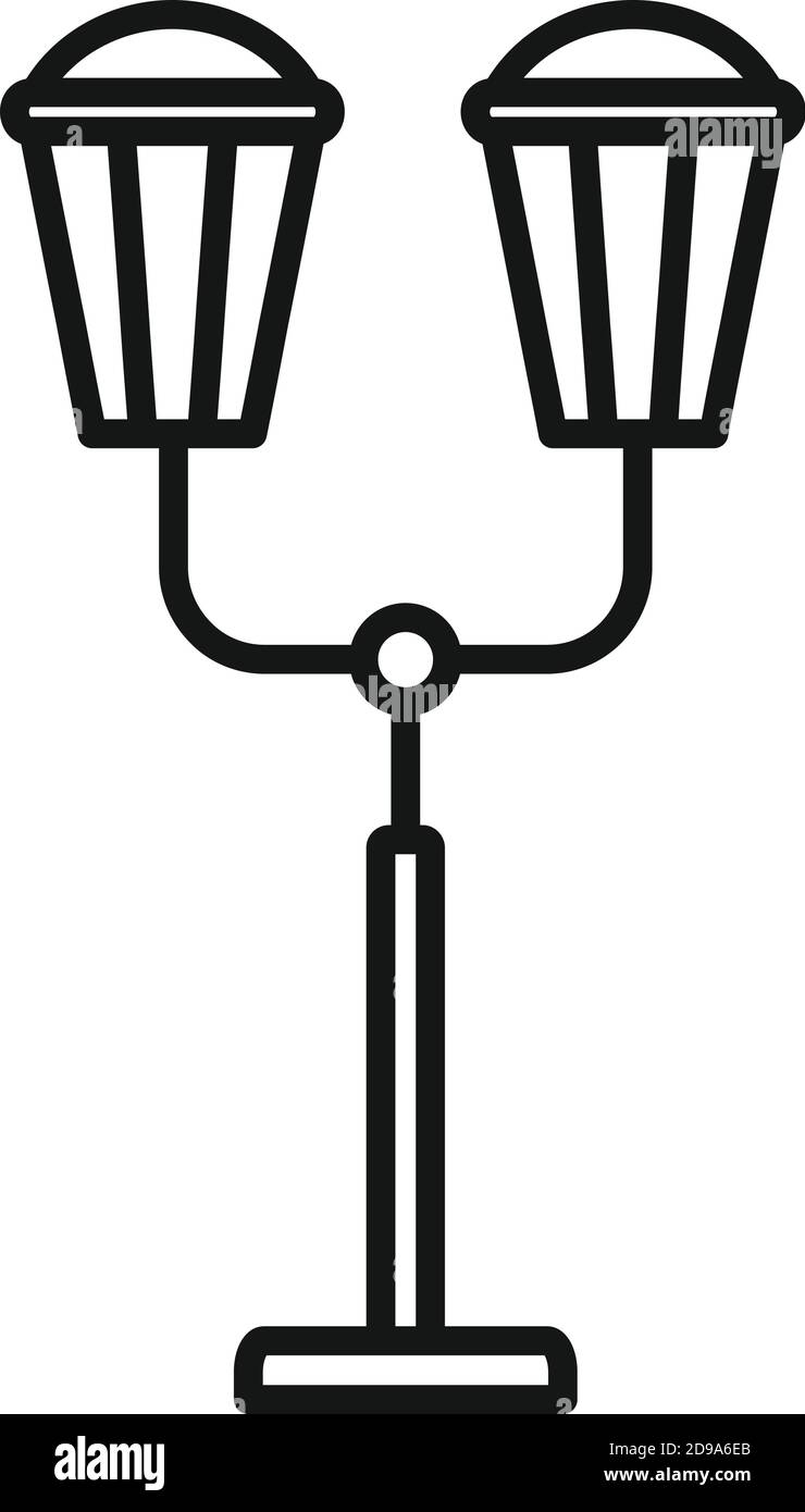 French street light pillar icon, outline style Stock Vector Image & Art ...